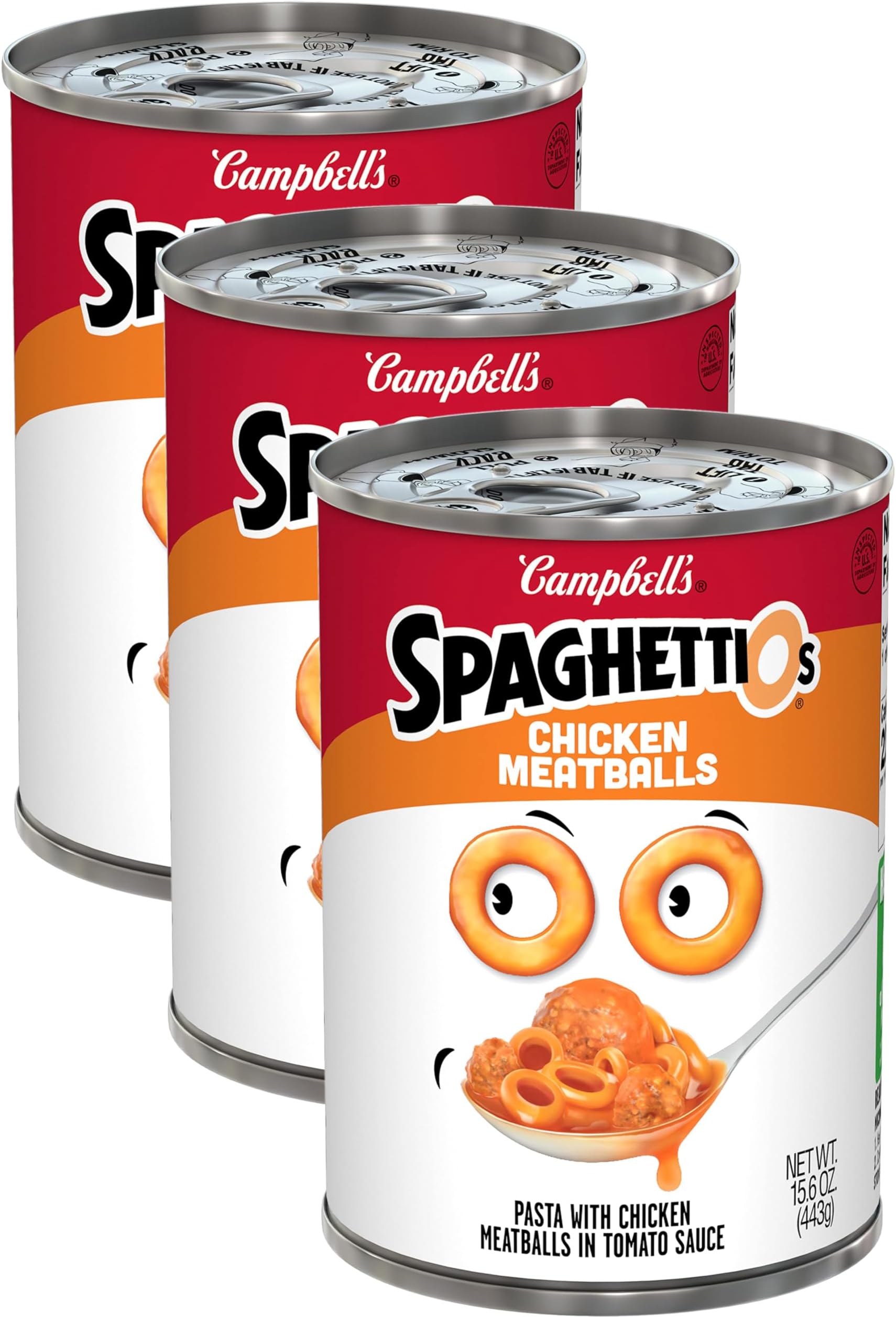 Amazon.com : SpaghettiOs Canned Pasta with Chicken Meatballs, 15.6 oz ...