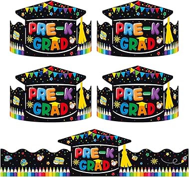 Amazon.com: PRE-K Paper Grad Hats Preschool Graduation Hats for Kids ...