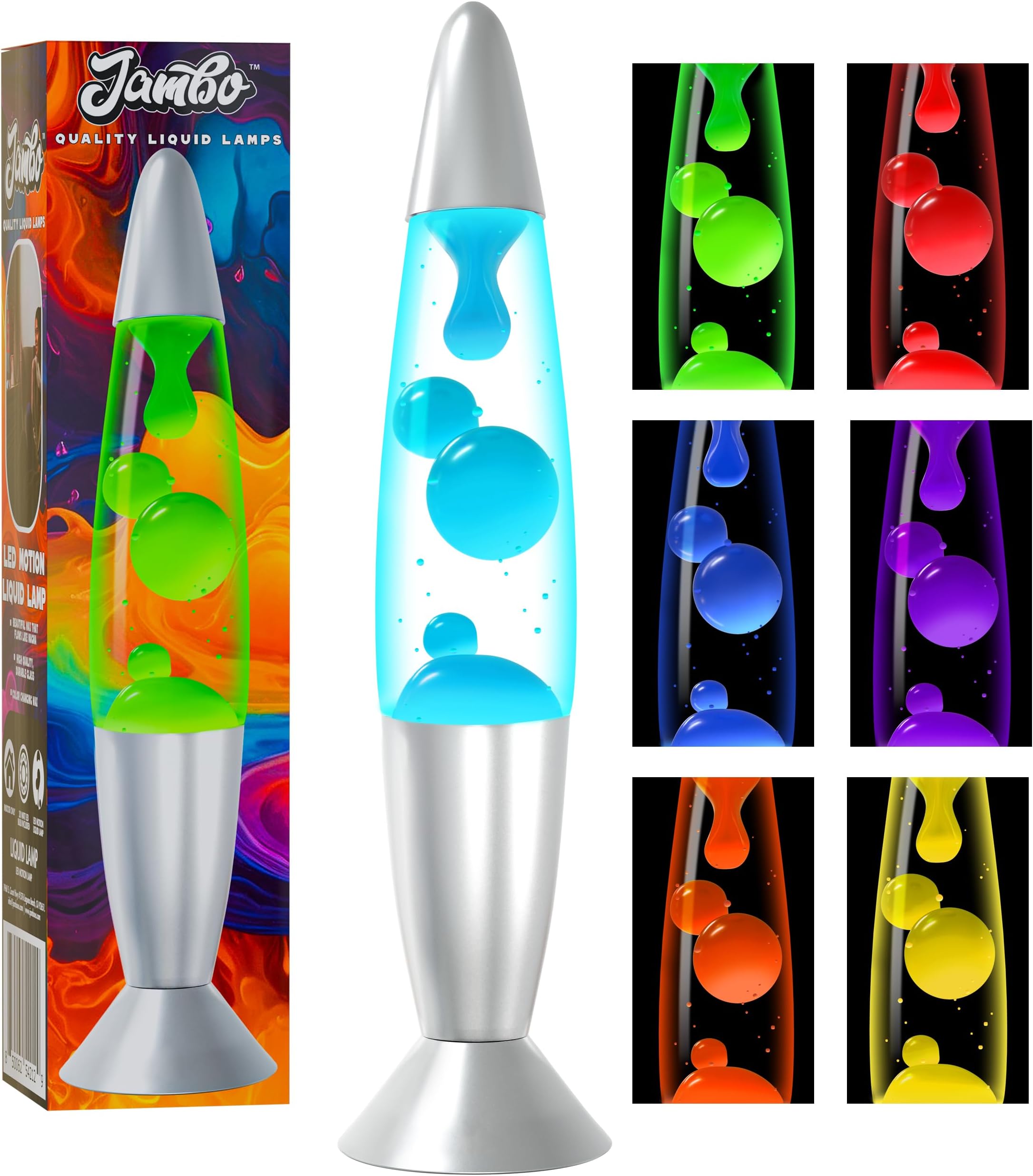 JAMBO- The Upgraded Motion Lamp- 15.5" Amber Crystal, Relaxing Liquid ...