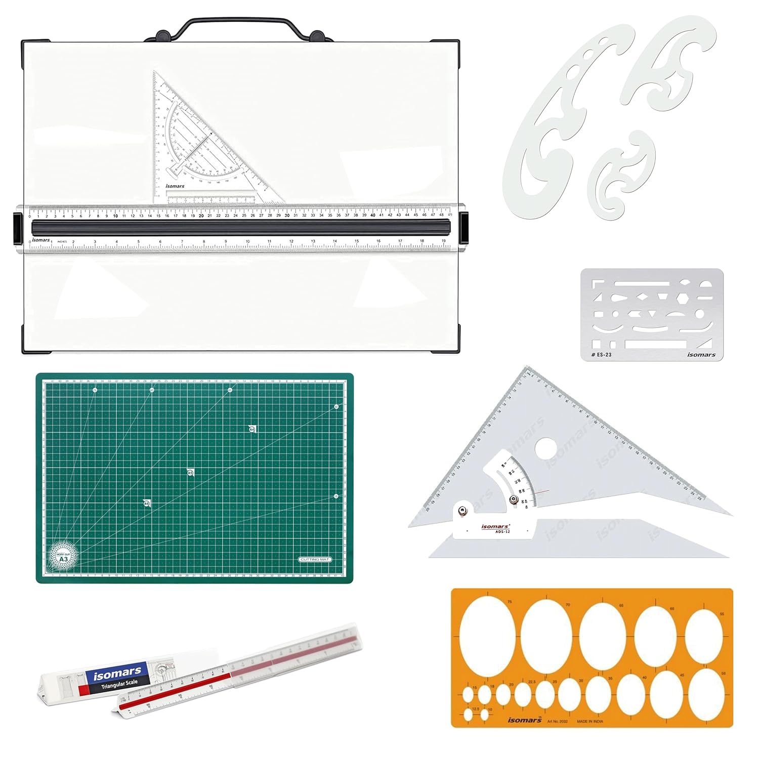 Isomars Architect Kit Combo - Drafting Board-A2 with Cutting Mat-A3 ...
