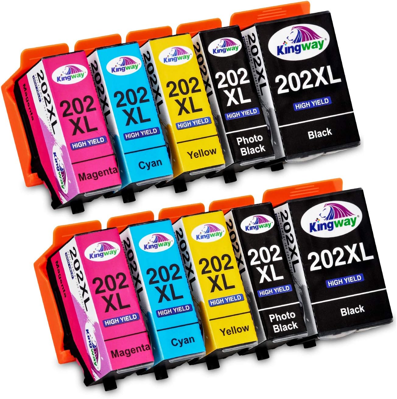 KINGWAY 202XL Ink Cartridges for 202 202XL Ink Black Cyan Magenta ...