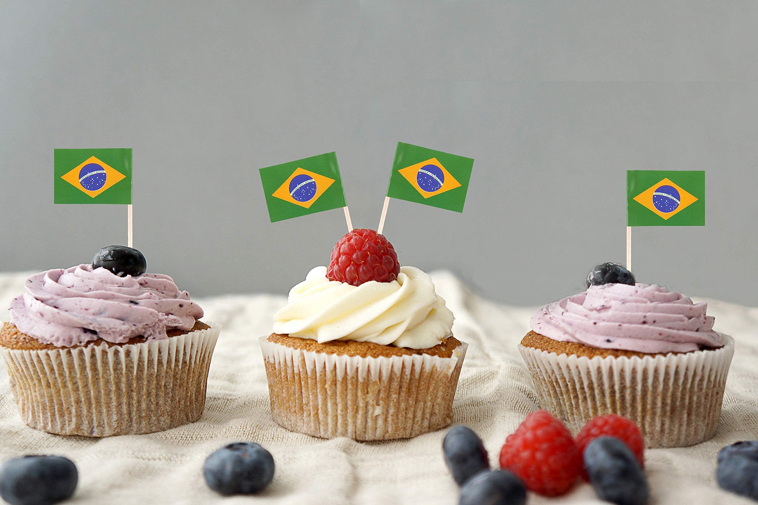 JBCD 100 Pcs Brazil Flag Toothpicks Brazilian Flags Cupcake Toppers ...