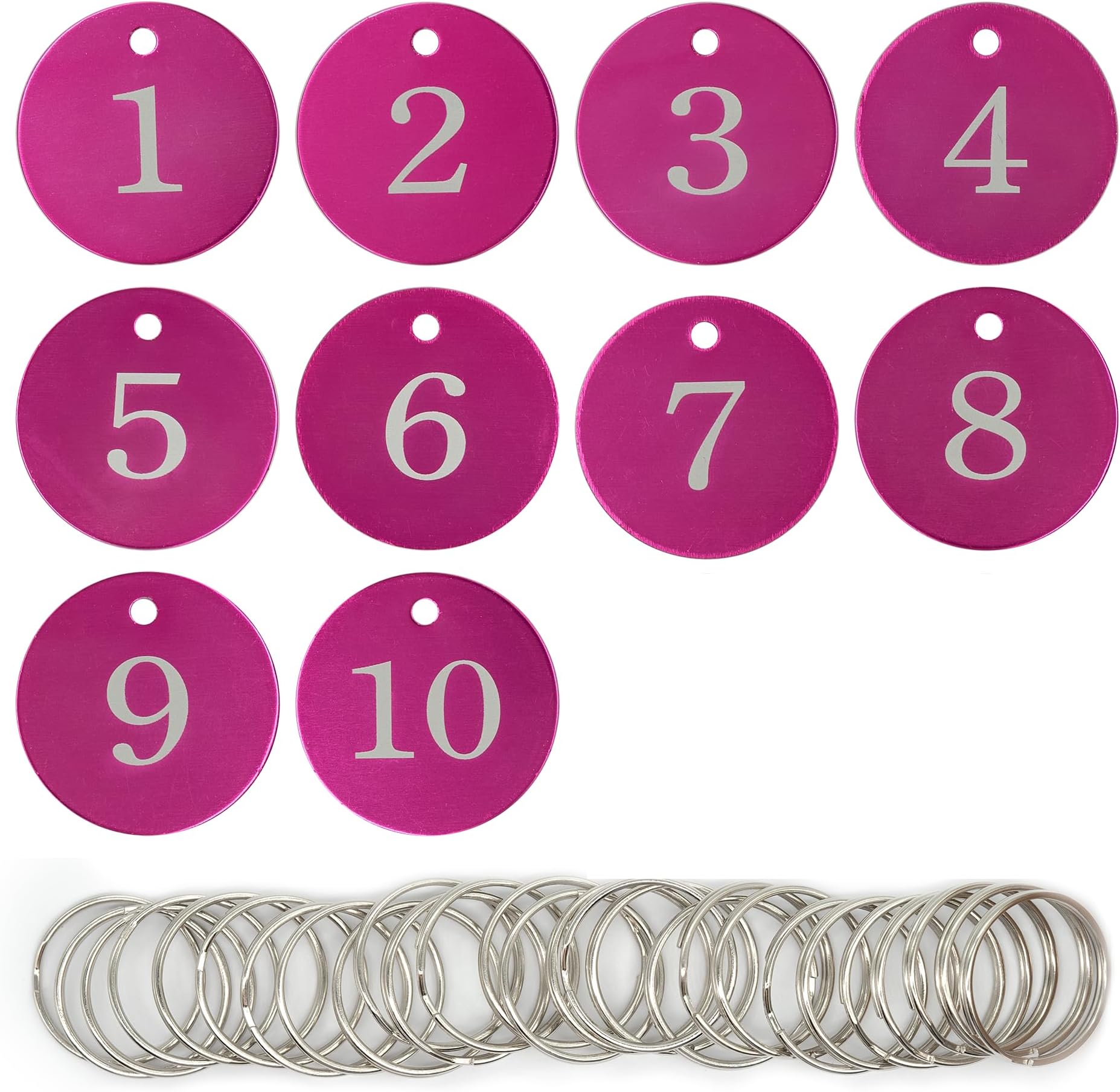 Amazon.com: 1-20 Number Tags, Plastic Key Tags with Metal Rings, 34mm ...
