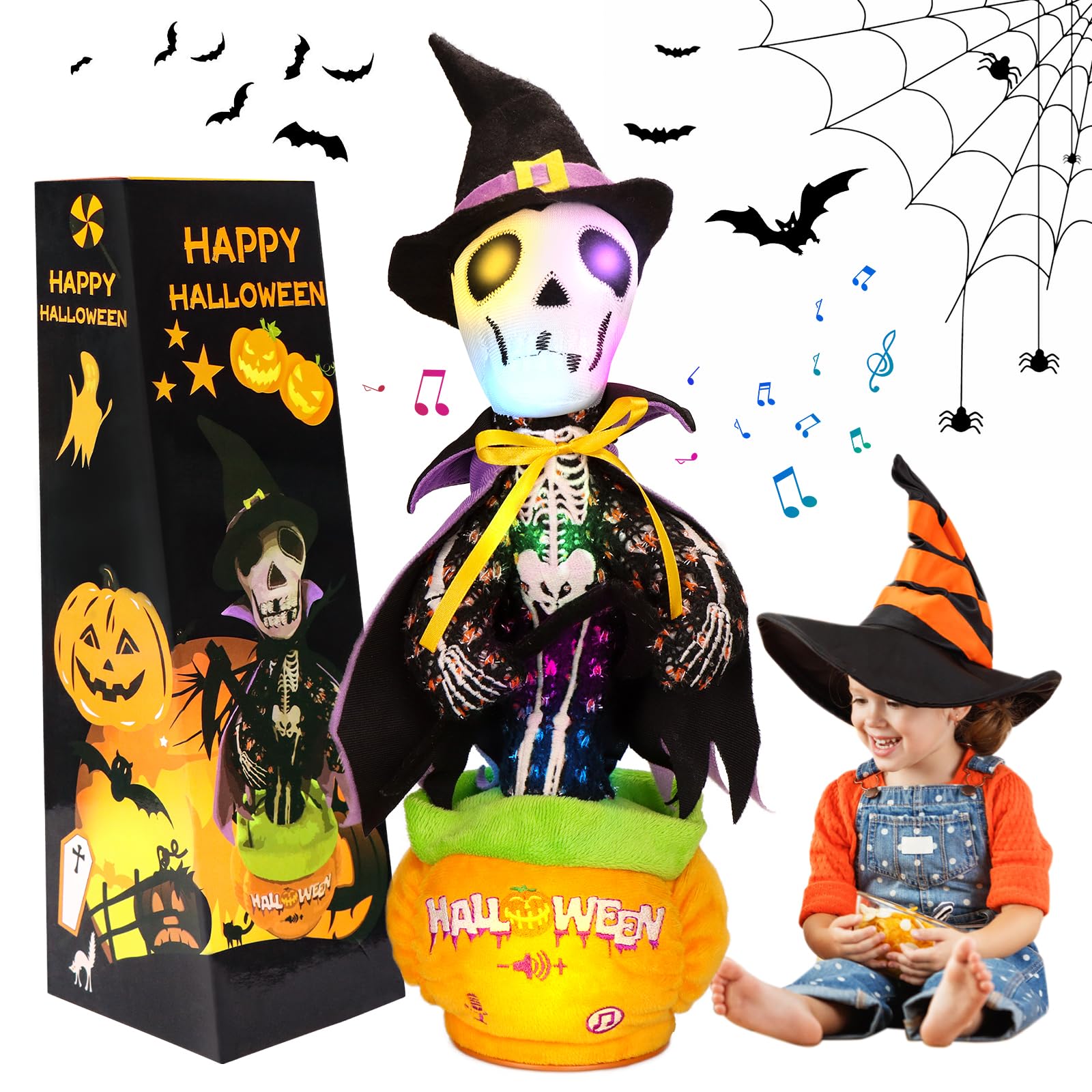 Amazon.com: MIAODAM Halloween Toys, Skeleton Toys for Kids Repeat What ...