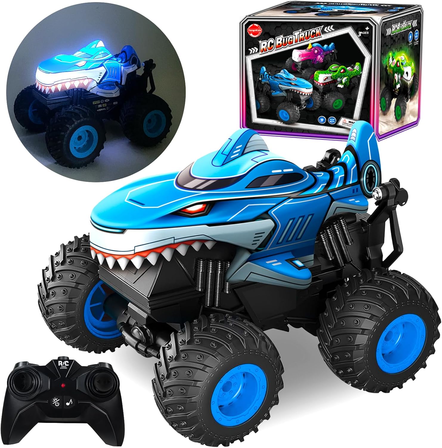 Amazon.com: Monster Truck Toy, Shark Remote Control Car, 2.4Ghz ...