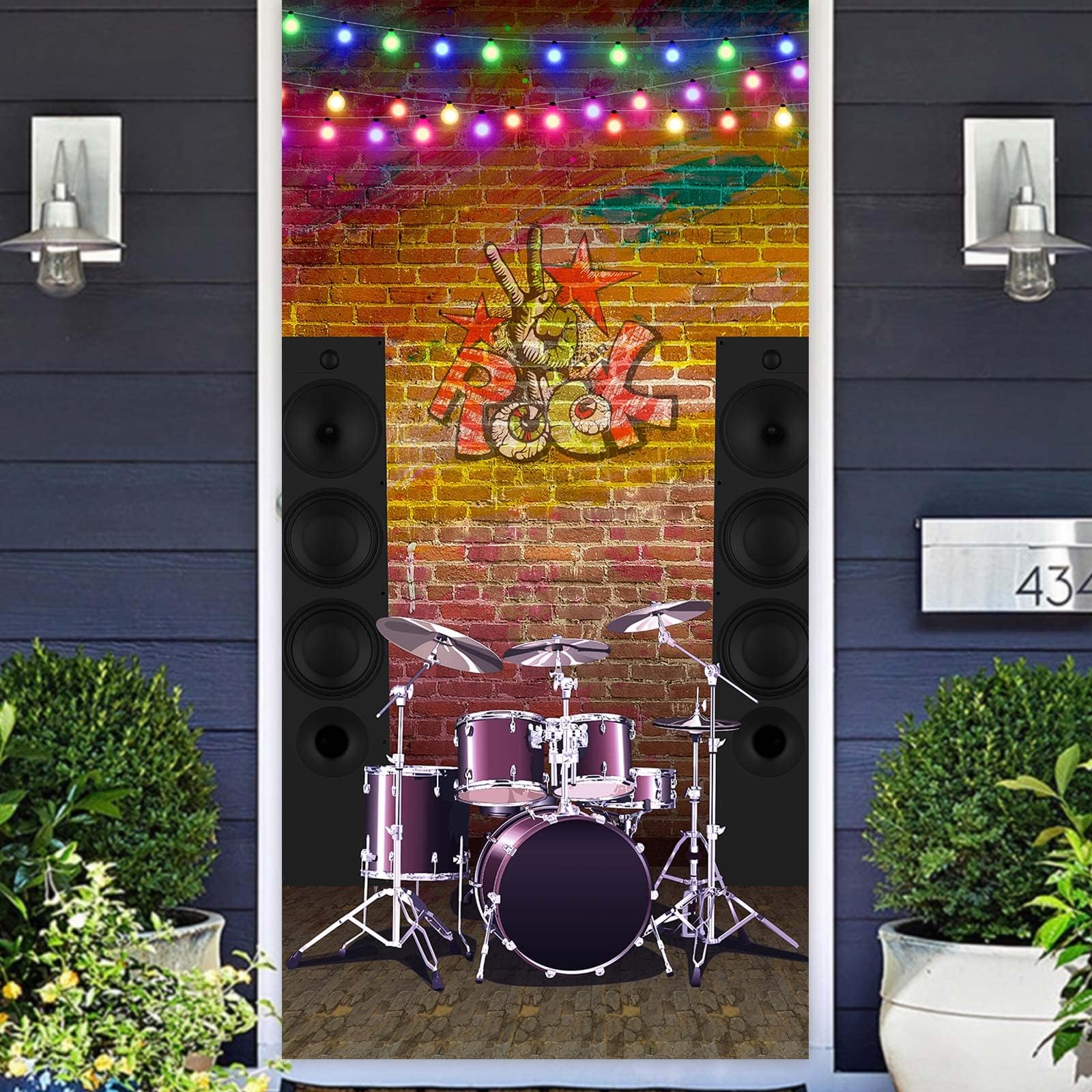 Amazon.com: Drums Set Band Banner Backdrop Background Music Rock Roll ...
