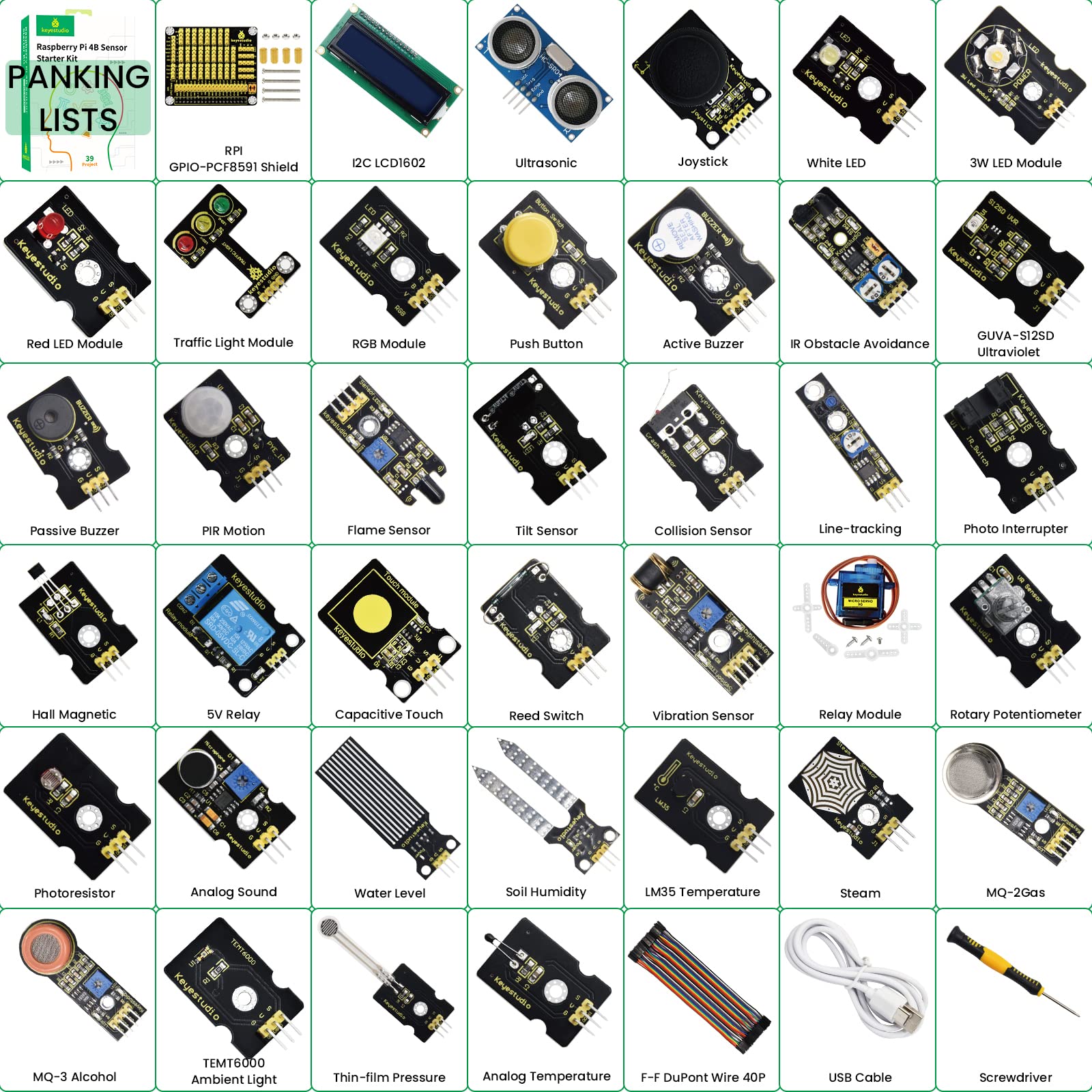 Snapklik.com : KEYESTUDIO 37 Sensors Modules In 1 Box Starter Kit For ...