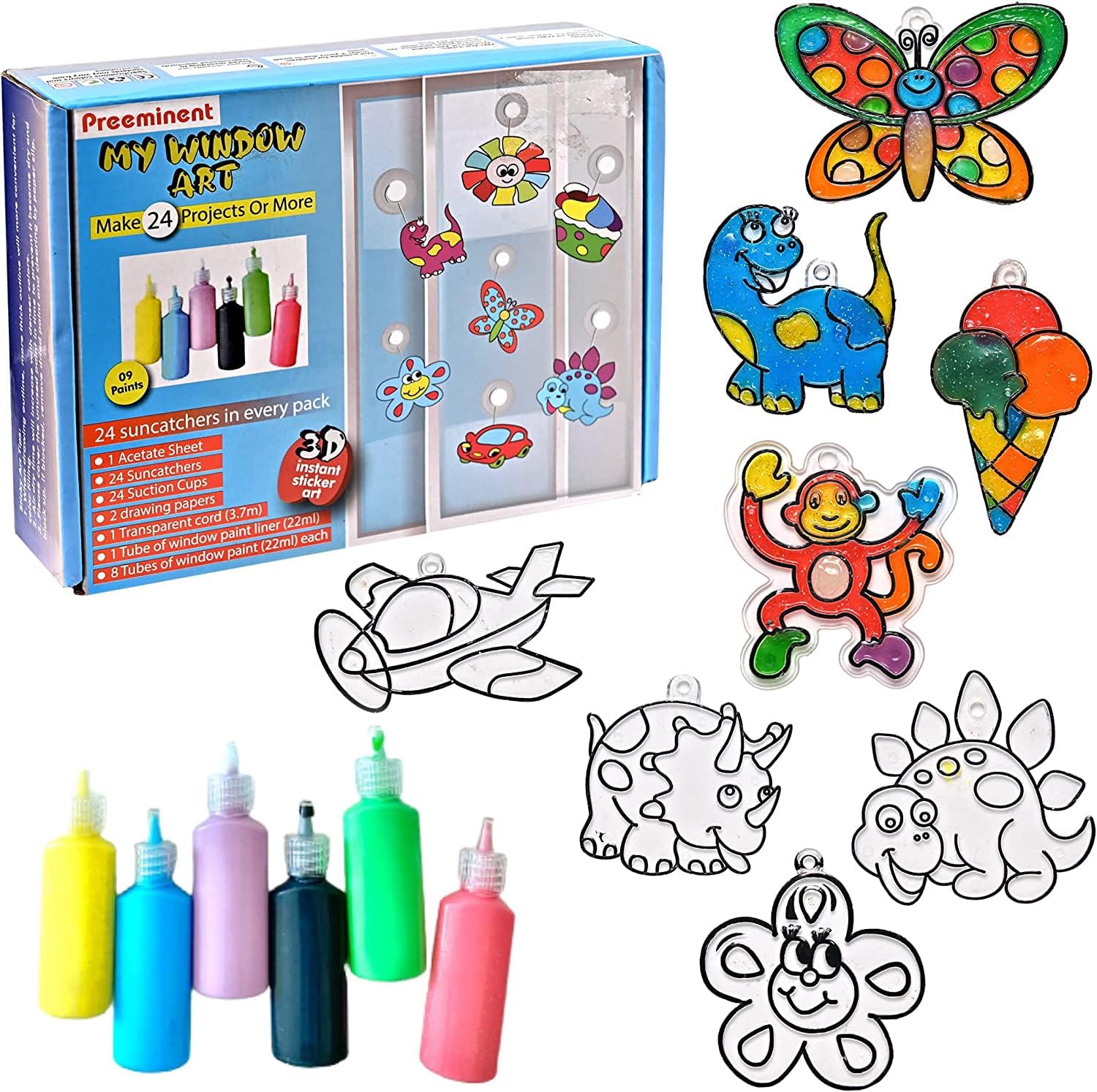 AM ANNA DIY Wooden Magnet Painting Craft Kit,36 Wood Painting Craft Kit ...