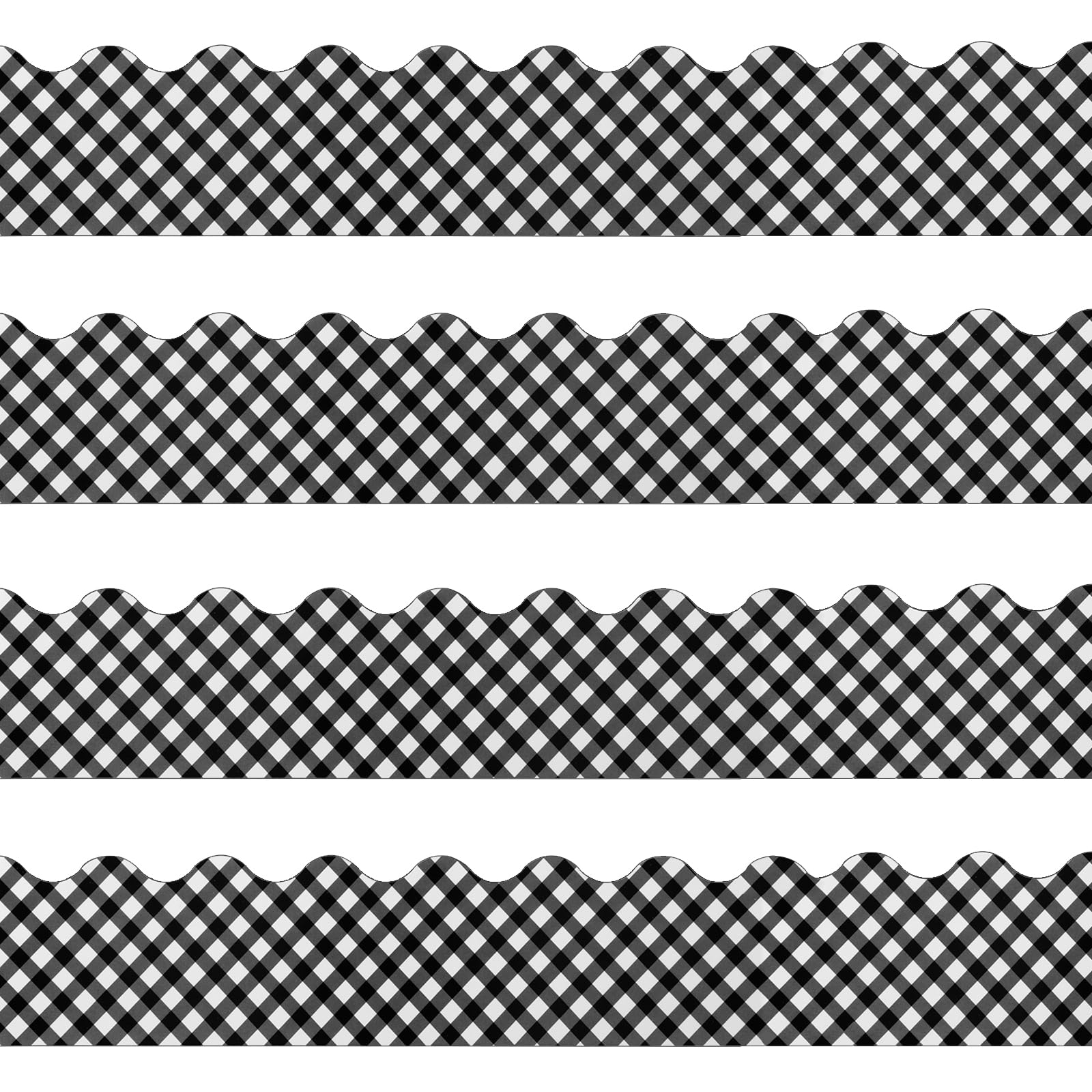 Snapklik.com : 72 Feet Black And White Gingham Bulletin Board Borders ...