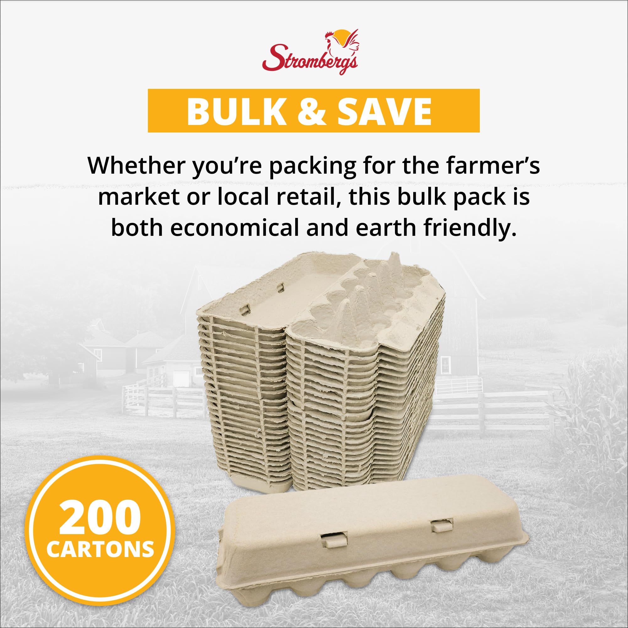Snapklik.com : Strombergs Large Blank Flat Top Chicken Egg Cartons ...