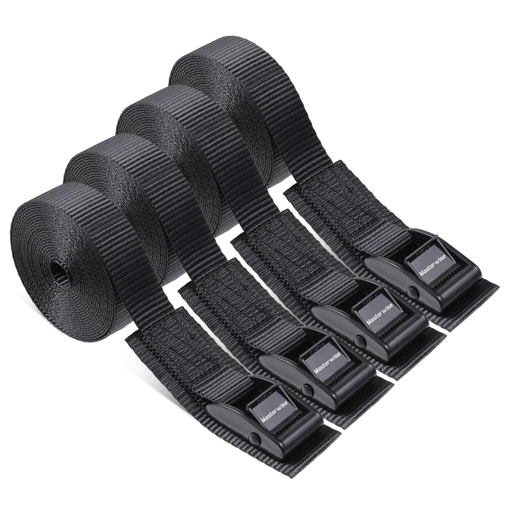 Amazon.com: Masterwise Cam Buckle Tie Down Straps, 1" x 12' Adjustable ...