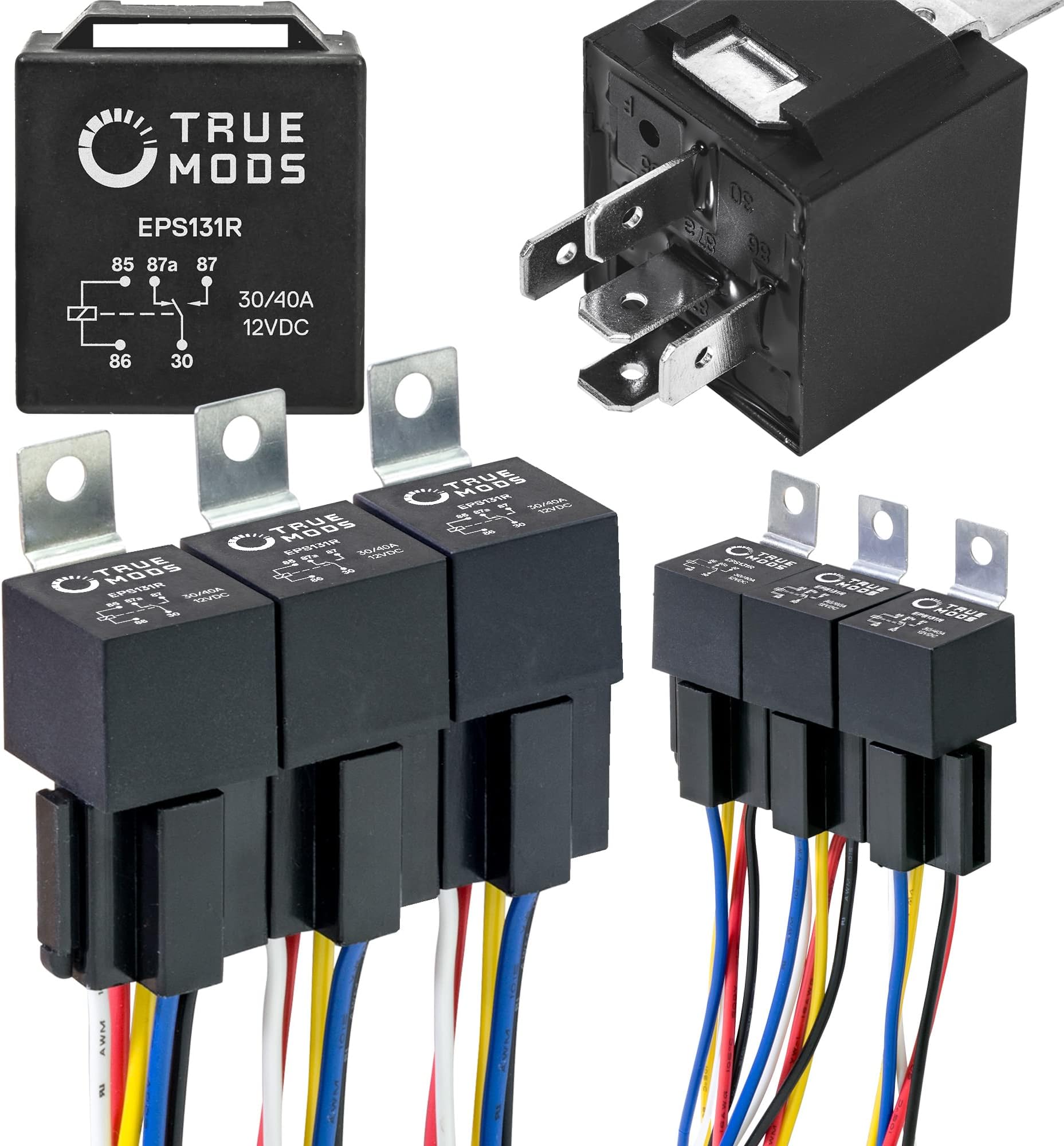 Amazon.com: TRUE MODS 6 Pack Bosch Style 5-Pin 12V Relay Kit ...