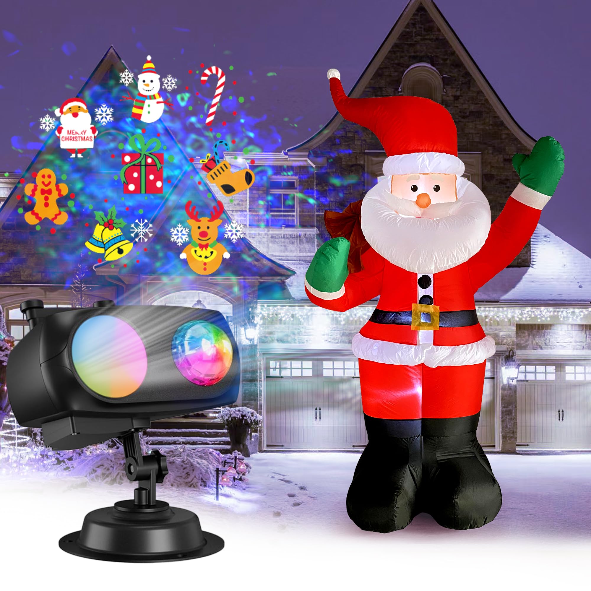 Amazon.com: 6 FT Christmas Inflatables Santa Claus with Gifts Bag ...