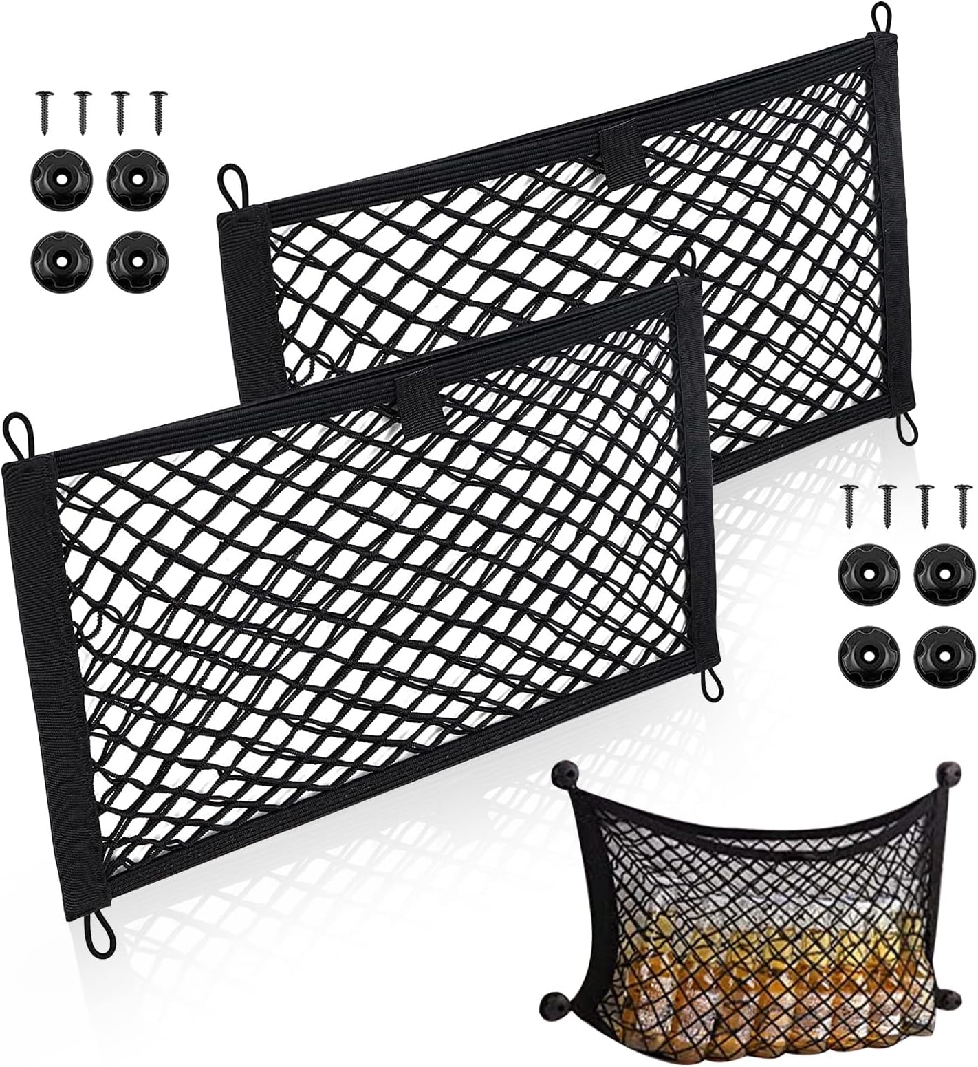 Amazon.com: [2 Pack] Cargo Net for Cars RV Trunk Boats Home Stretchable ...