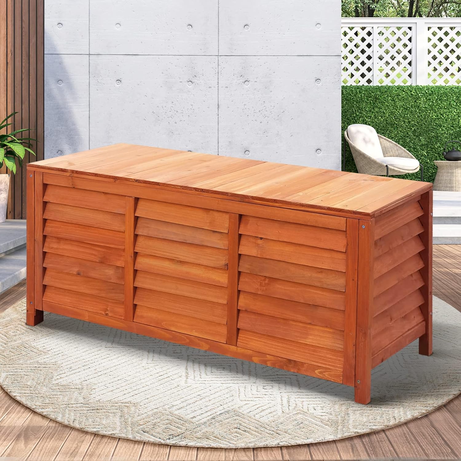Livsip Outdoor Storage Box, Garden Bench with 200KG Weight Capacity 101 ...