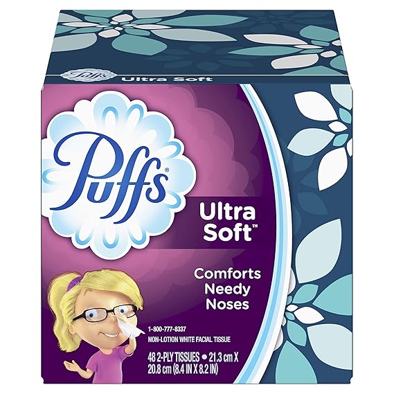 Amazon.com: Puffs Ultra Soft Non-Lotion Facial Tissues, 1 Cube, 48 ...