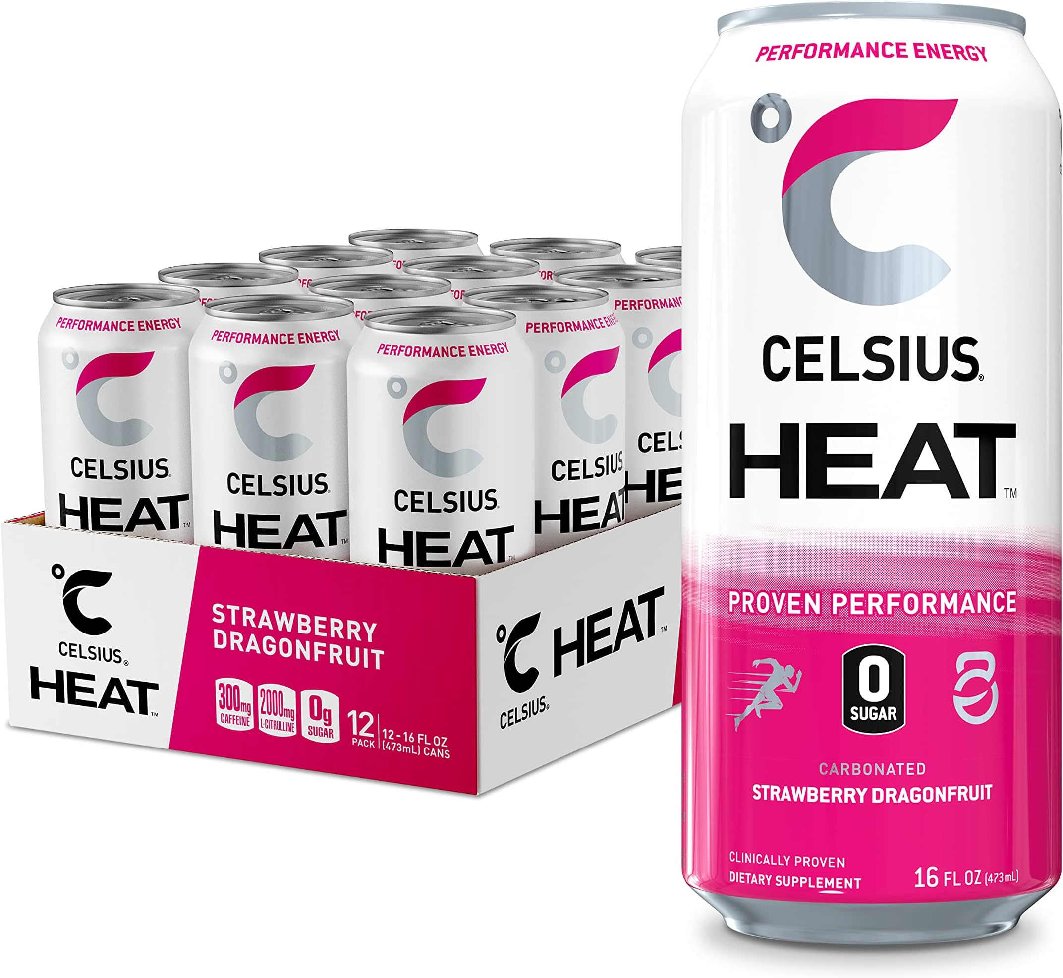 Amazon.com: CELSIUS HEAT Strawberry Dragonfruit Performance Energy ...