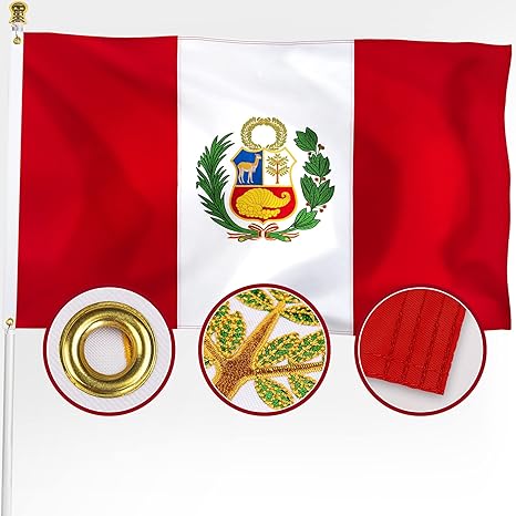 Amazon.com : XIFAN Premium Peru Peruvian Flag 3x5 Outdoor, Double Sided ...