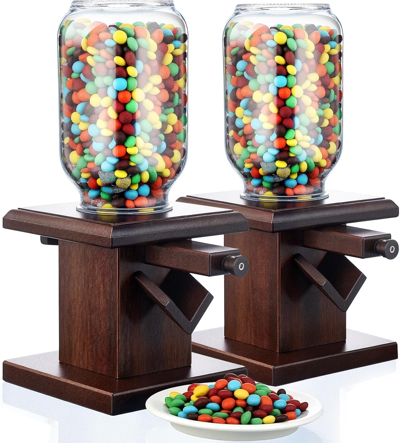Amazon.com: Maxdot 2 Pcs Wooden Candy Dispenser Wood Storage Containers ...