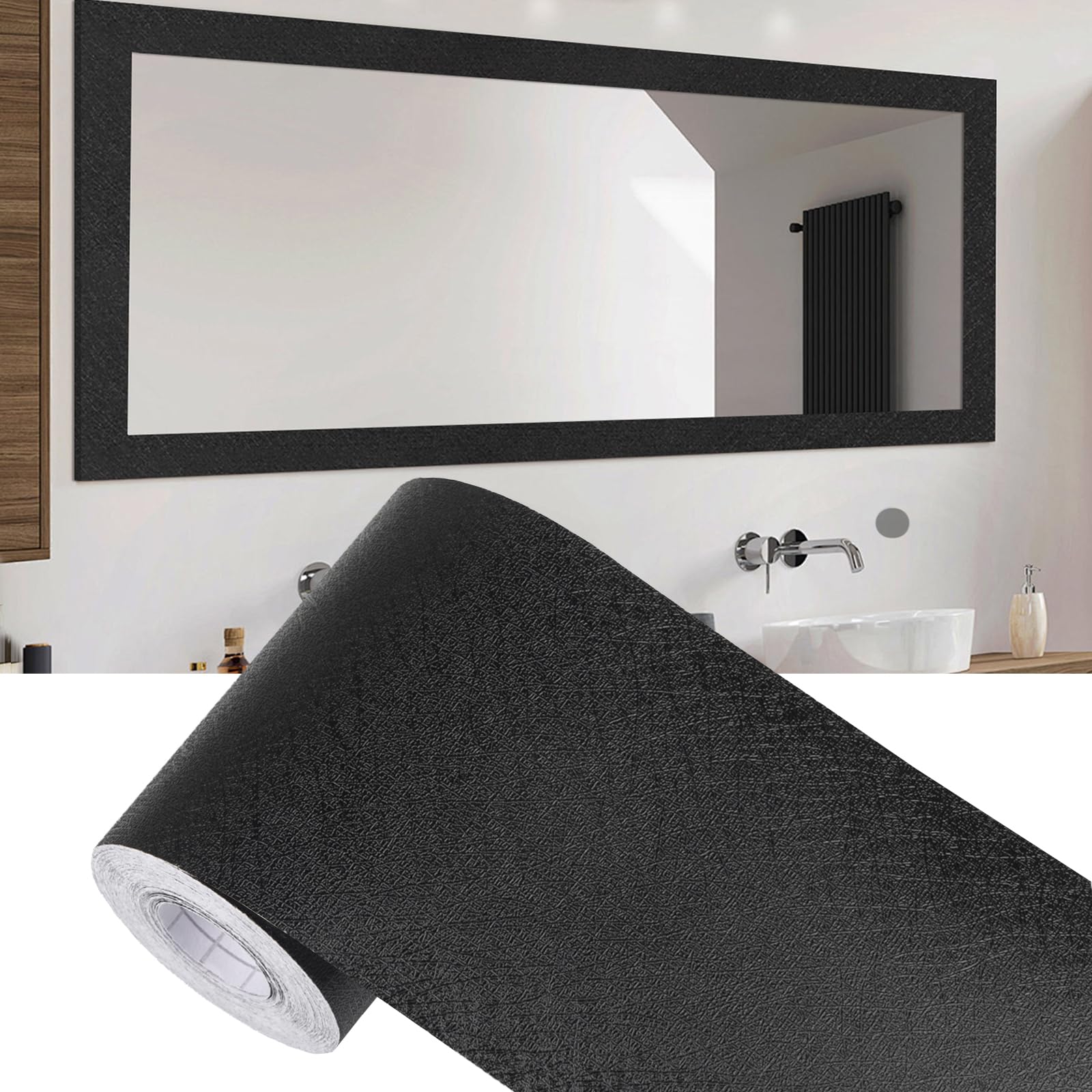 Apdidl 32.8ft Black Mirror Frame Border Peel and Stick Wallpaper ...