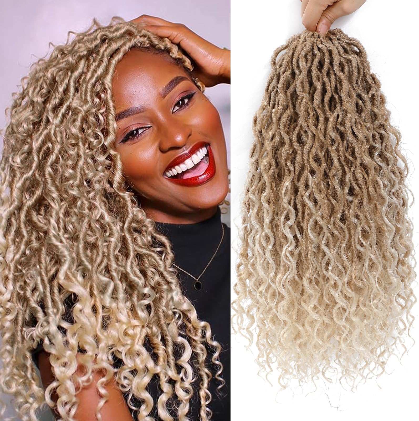 Amazon.com : Faux Locs Crochet Hair 27/613 Goddess Locs Crochet Hair 18 ...