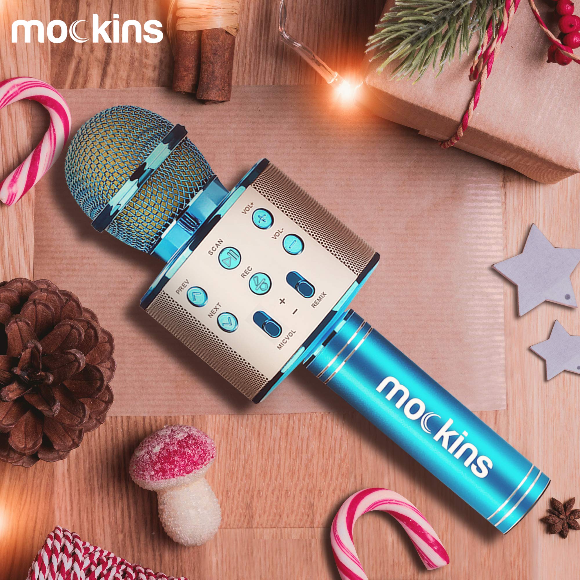 Snapklik.com : Mockins Blue Bluetooth Karaoke Microphone For Kids w ...