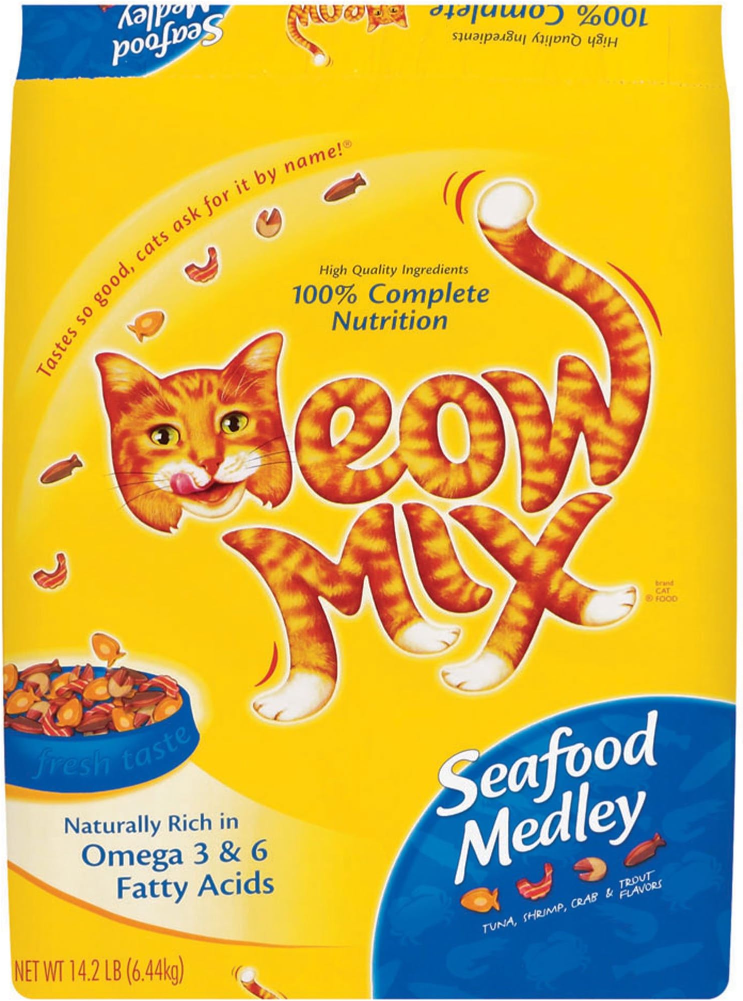 Amazon.com : Meow Mix Seafood Medley, Bonus, 15.6-Pound Bag : Dry Pet ...