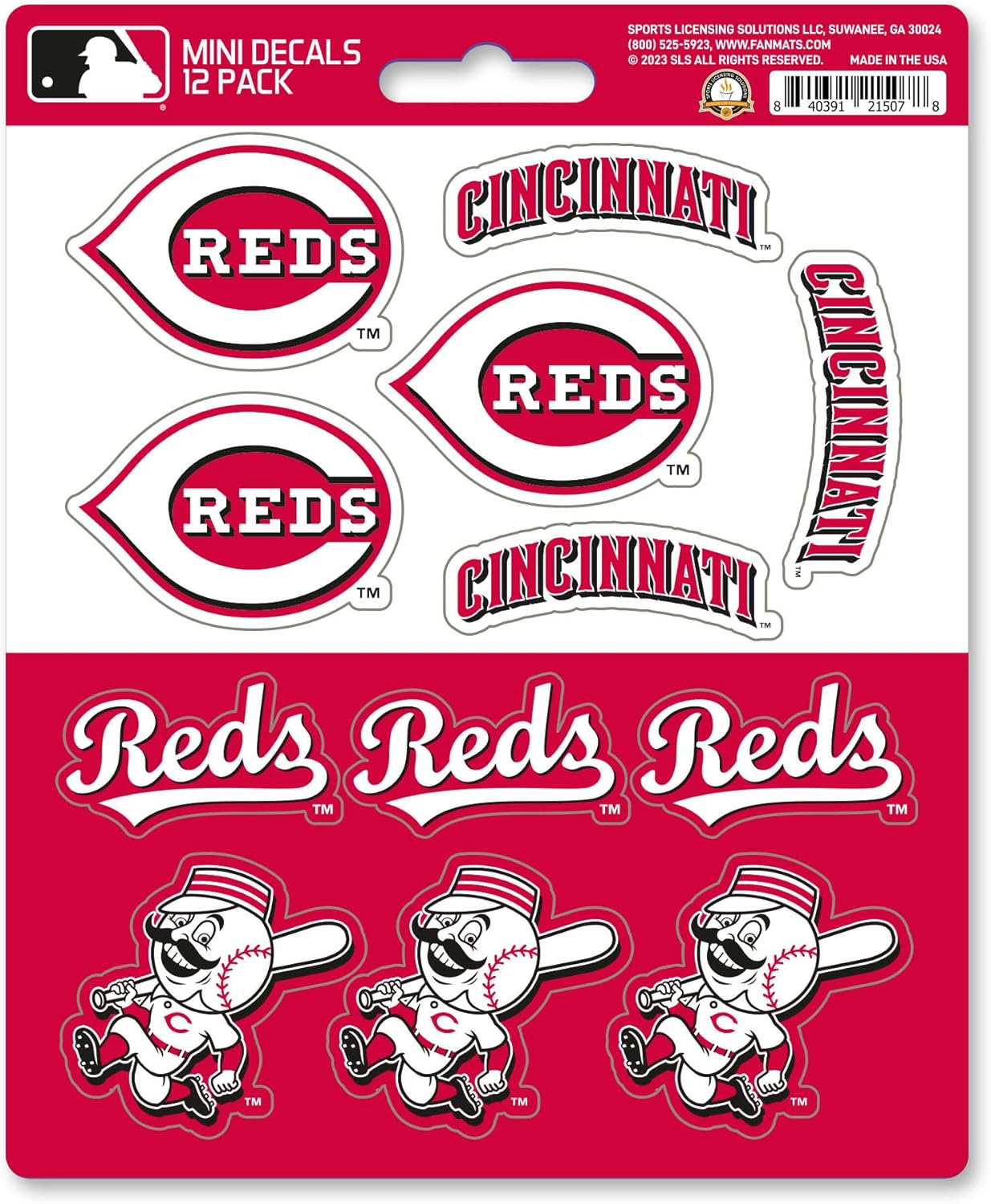 Amazon.com: FANMATS 39301 Cincinnati Reds Mini Decal 12-pk : Sports ...