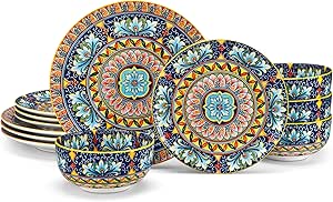 Amazon.com | vancasso 12 Pieces Dinnerware Sets, Yellow Plates and ...