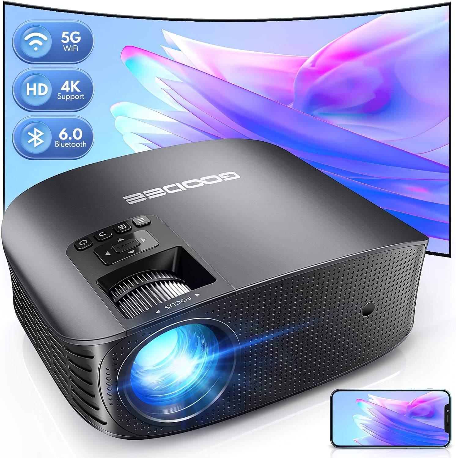 Amazon GooDee Projector 4K With WiFi And Bluetooth Supported FHD Amazon GooDee Projector 4K With WiFi And Bluetooth Supported FHD