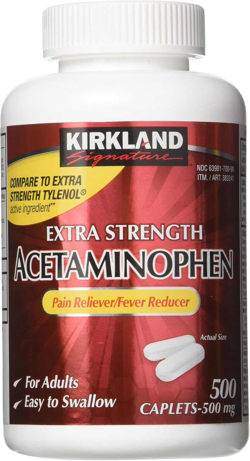 KIRKLAND SIGNATURE Extra Strength Acetaminophen 500mg Caplets (Pack of ...