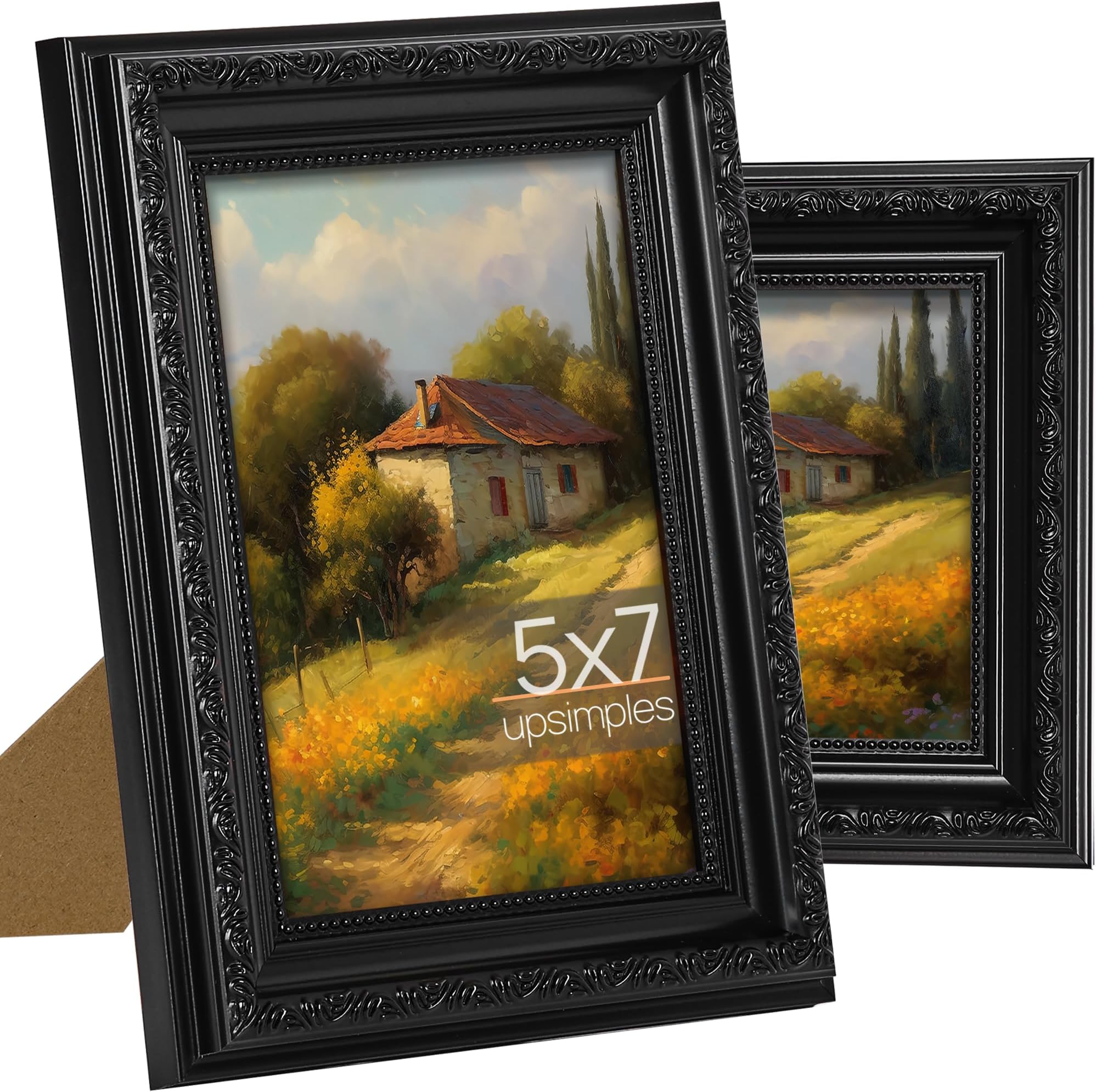 Amazon.com - upsimples 5x7 Picture Frame with Real Glass, 2 Pack Ornate ...