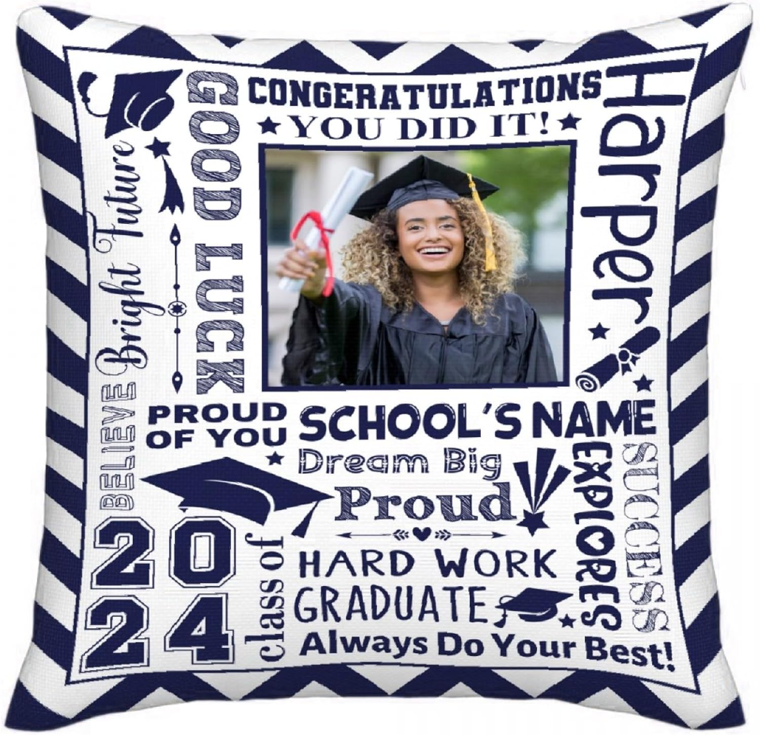 Amazon.com: PEEKSTAR Custom 2024 Graduation,Custom Pillow Case for ...