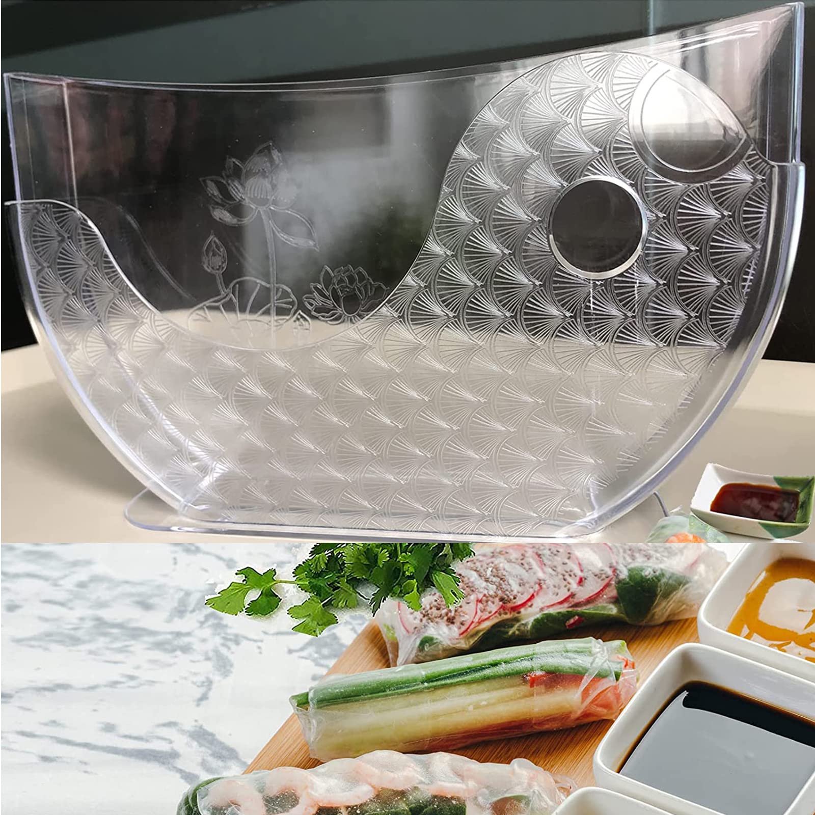 Water Spring Roll Bowl Rice Paper And Water Bowl Holder (for Up To 27