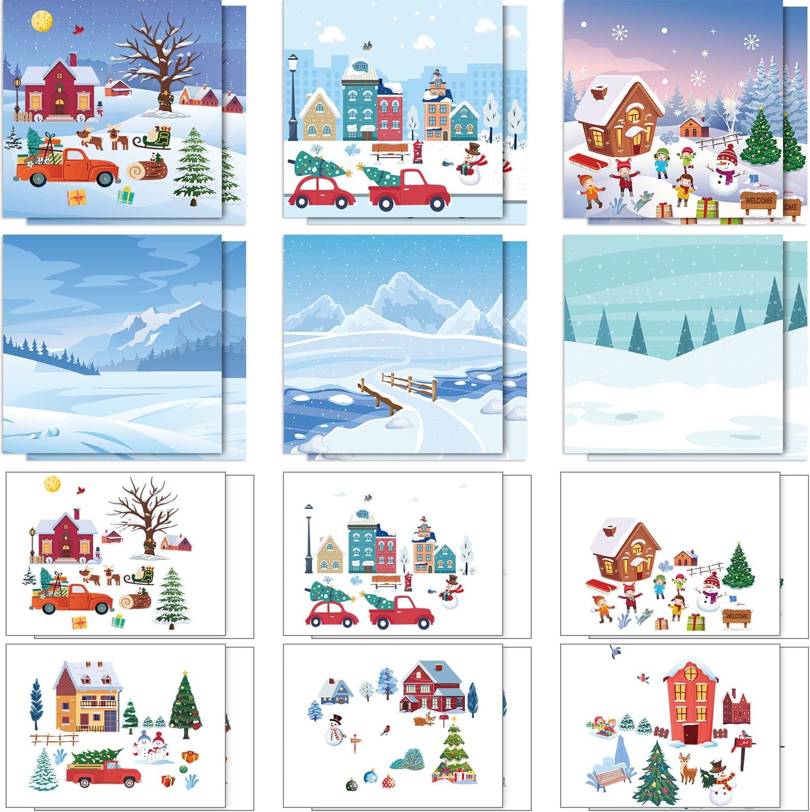 Amazon.com: 24 Sheets Winter Stickers for Kids Toddlers, Make-a-face ...