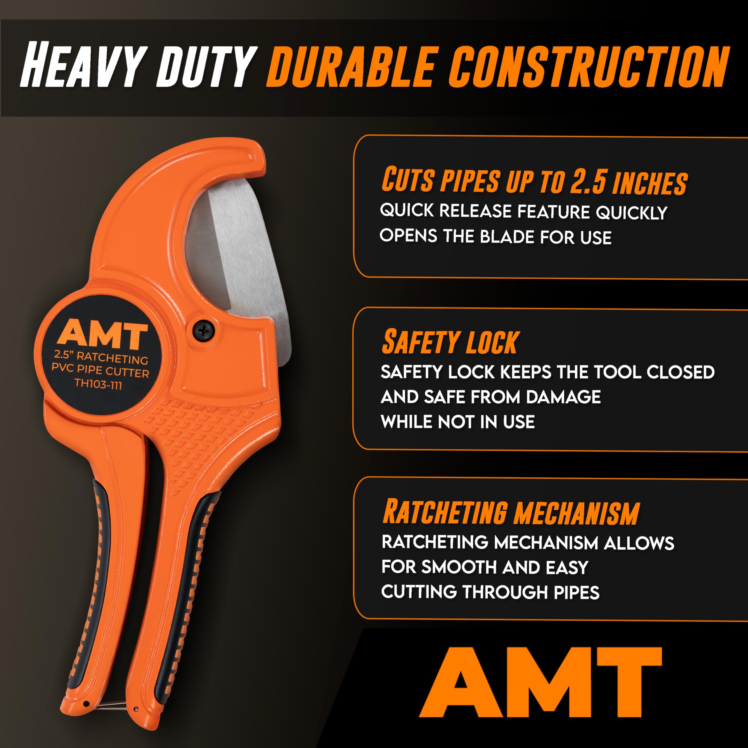 Snapklik.com : AMERICAN MUTT TOOLS 2 1/2 Inch PVC Pipe Cutter ...