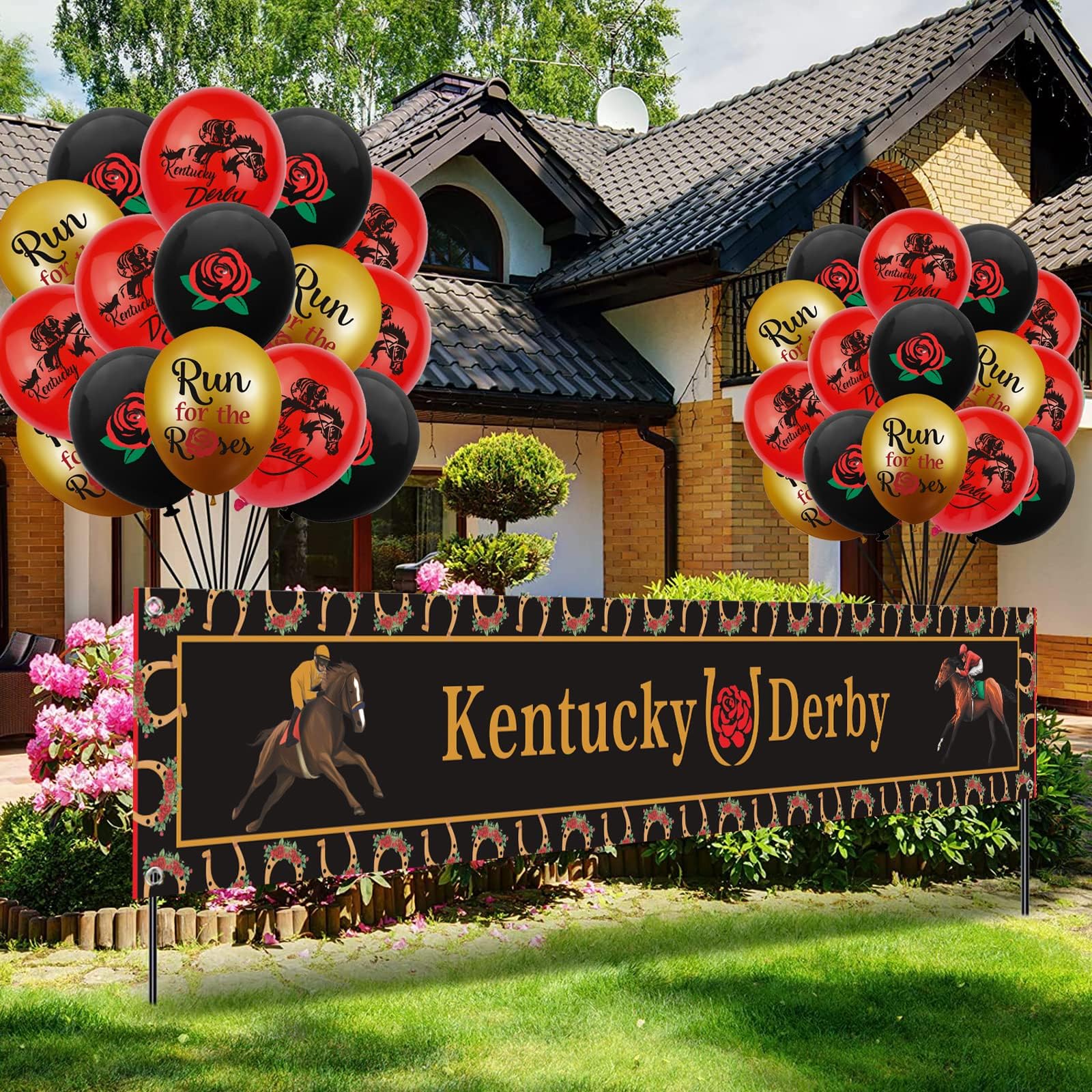Amazon.com: Kentucky Derby Banner Horse Race Party Decorations - Derby ...