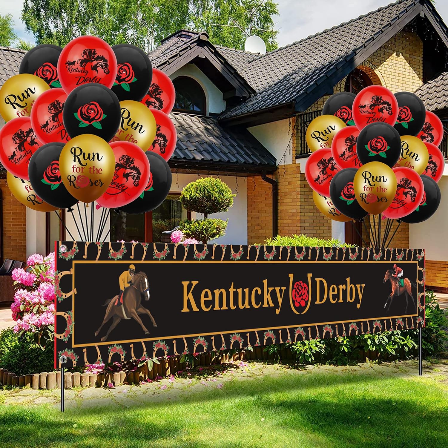 Amazon.com: Kentucky Banner Horse Racing Party Decorations Race Run for ...
