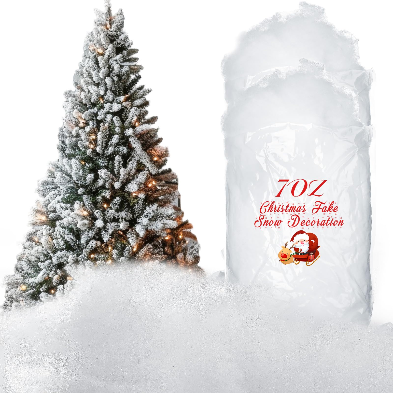 Amazon.com: Tatuo 14 oz Christmas Fake Snow Decoration 7 oz/ 200 g Per ...