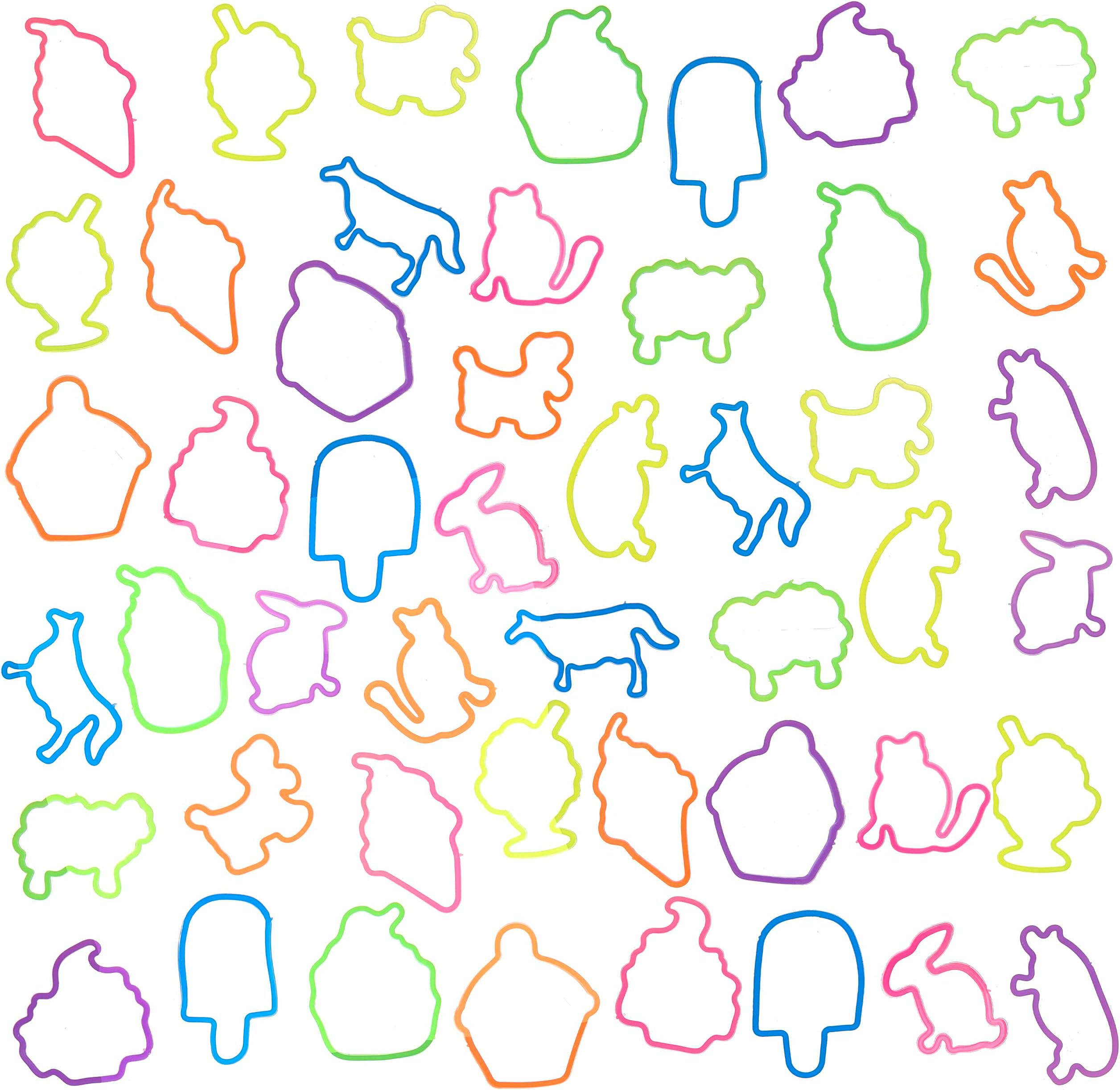 Amazon.com: Assortment of 60 Fun Bands Silly Bandz Rubber Band ...