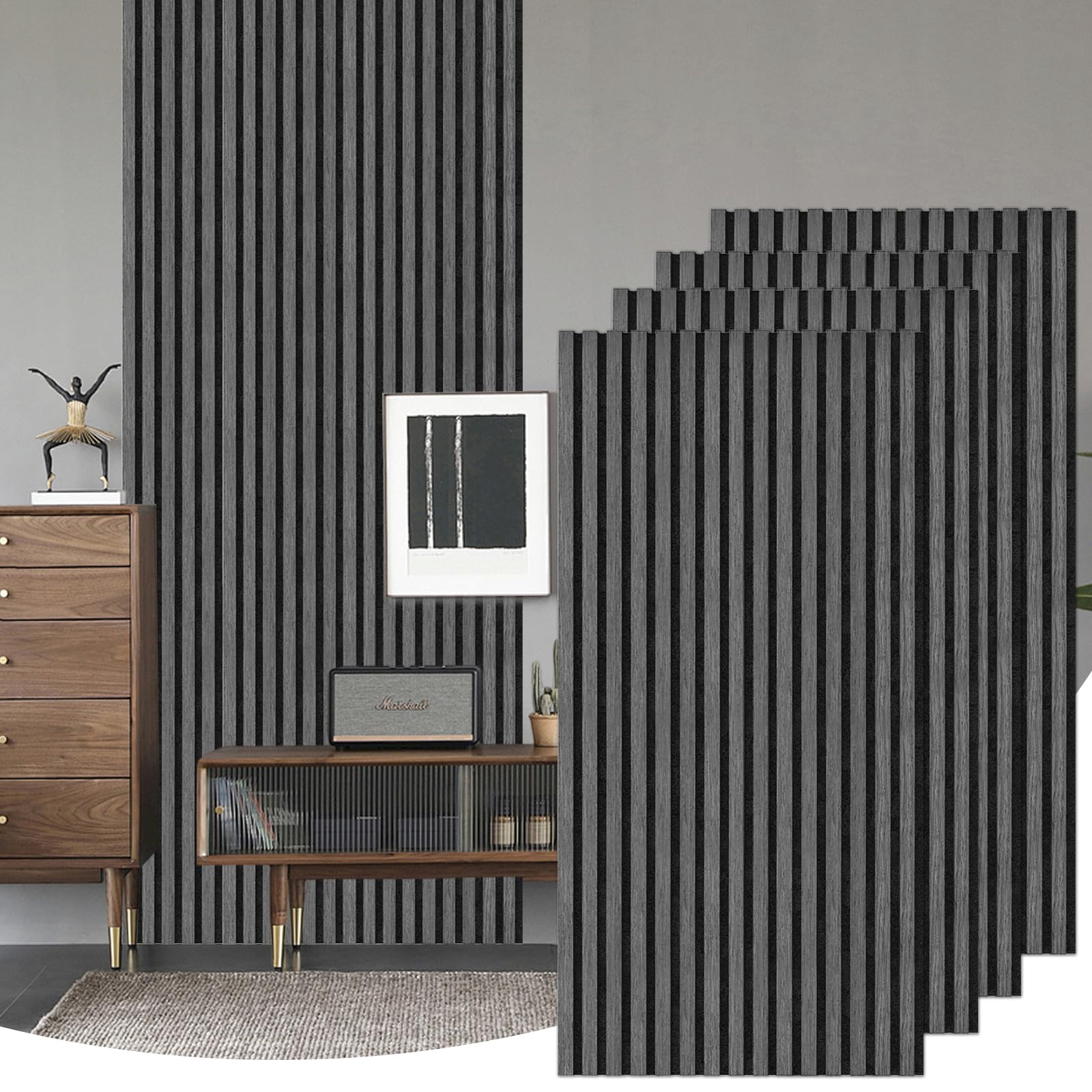 Snapklik.com : 4 Pack Wood Wall Panels, 47.2 X 23.6 Wood Slat Wall ...