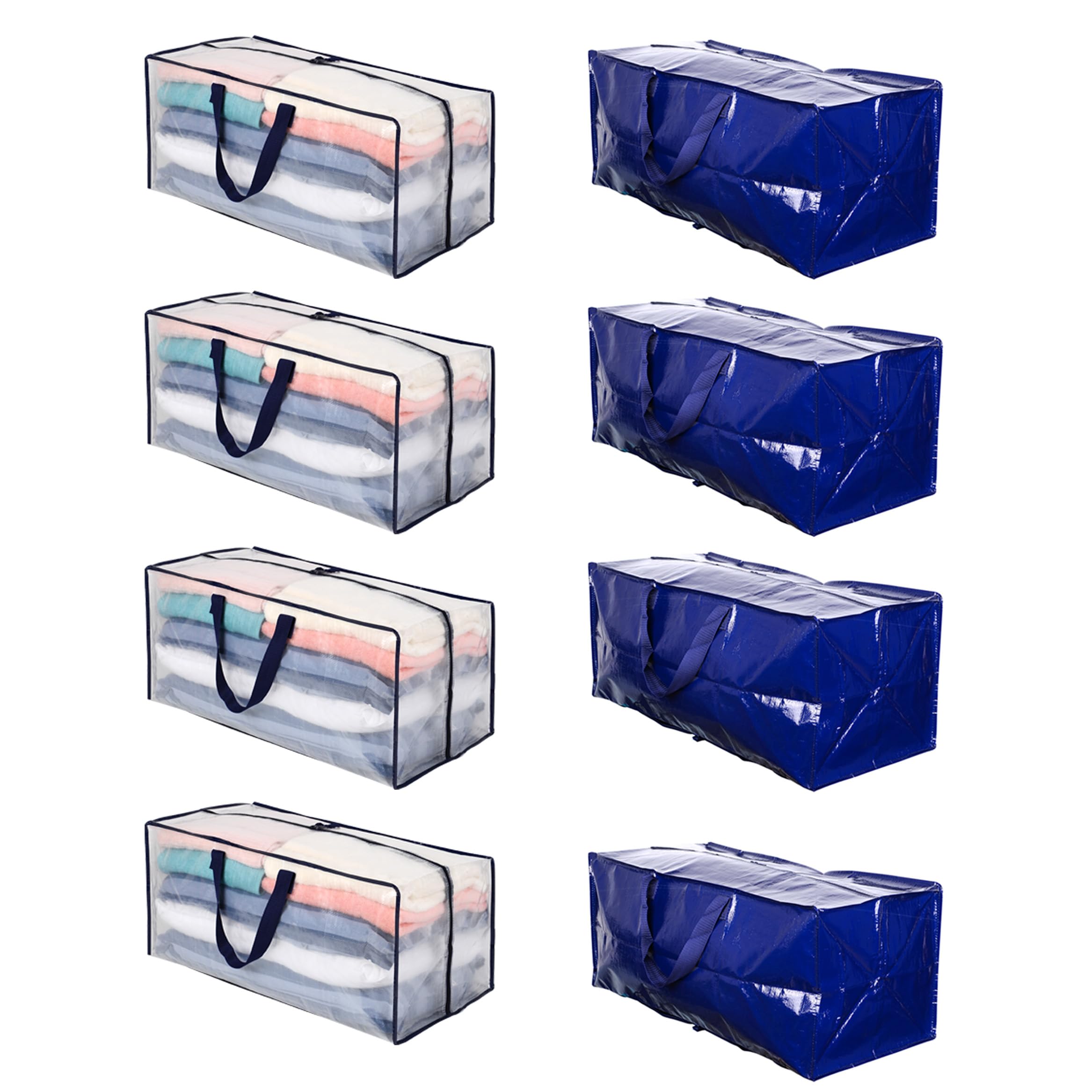 Amazon.com - VENO 8 Pack Heavy-Duty Moving Bundle (4 Pack Extra-Large Clear Moving Bag w ...