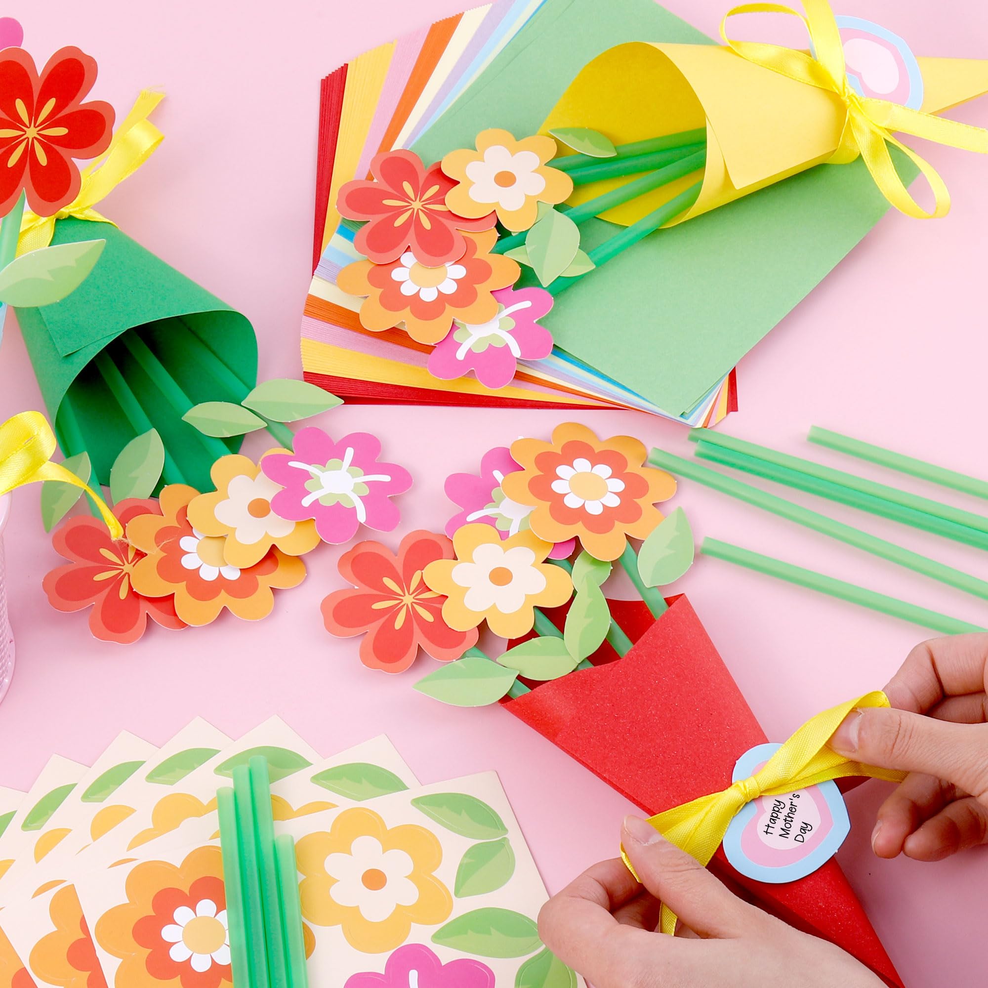 Snapklik.com : 32 Set Mothers Day Flower Bouquet Paper Craft Kit ...