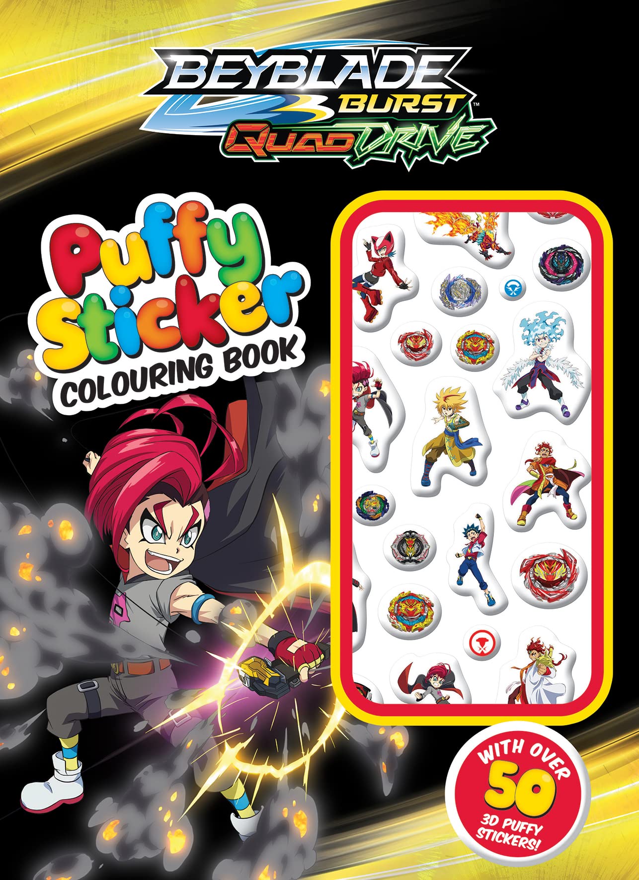 Beyblade Burst Quad Drive: Puffy Sticker Colouring Book: unknown author ...