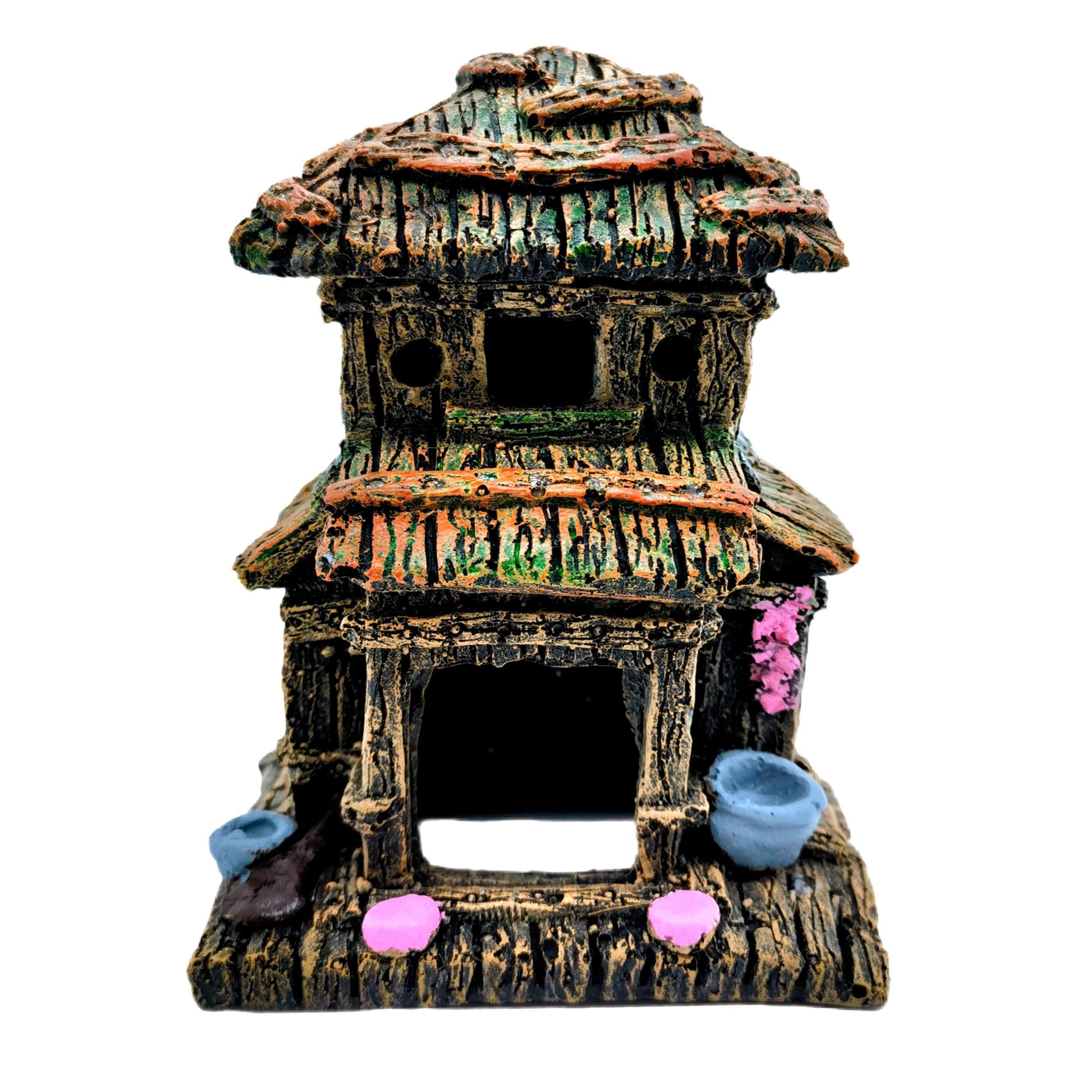 M2cbridge Aquarium Decorations Fish Hideout House Shelter Betta Cave ...
