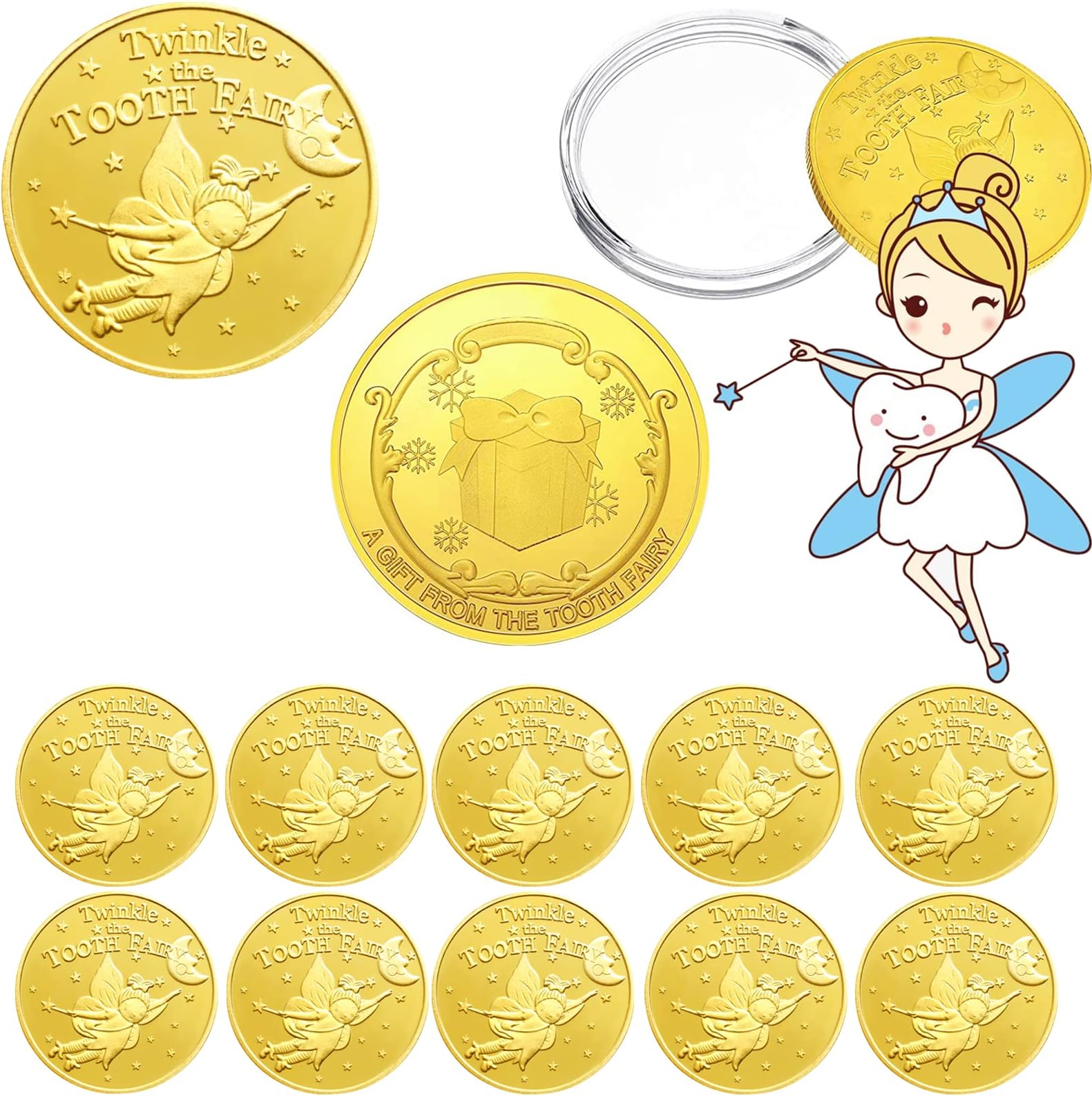 Amazon.com: Tooth Fairy Coins, YOUYA DENTAL 10PCS Lost Teeth Reward ...