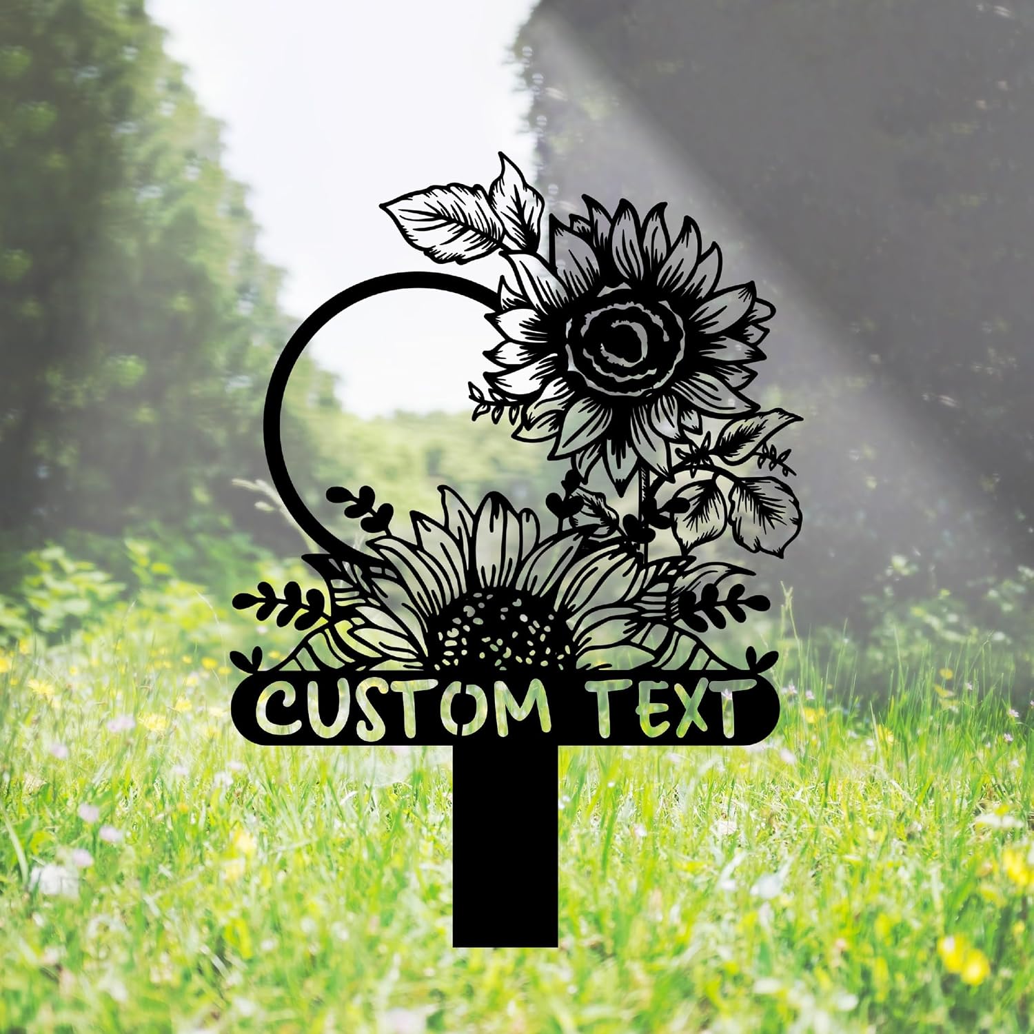 Amazon.com : Custom Sunflower Memorial Garden Stake, Sunflower Metal ...