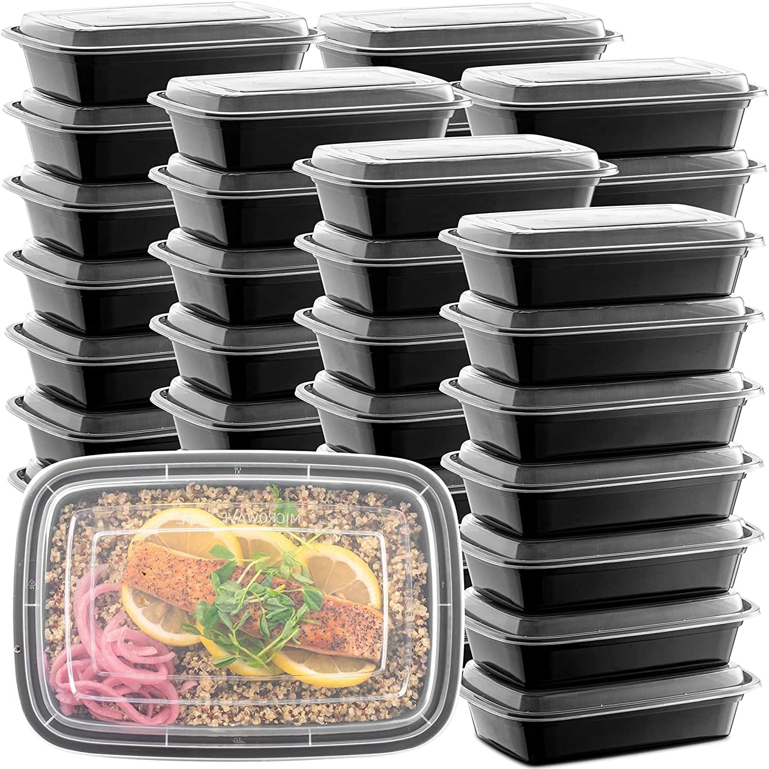 Hyper Mart [10 Pack 1 Compartment BPA Free Reusable Meal Prep Plastic ...