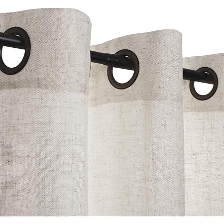 Amazon.com: VOILYBIRD Palma Light Filtering Drapes Natural Linen ...