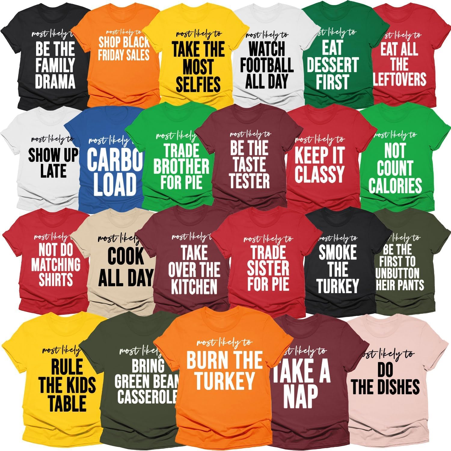 Family Thanksgiving Puns T-Shirt, Thanksgiving Sayings Matching ...